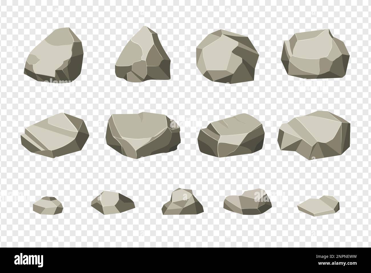 Rock and stones set. Different shape boulder collection. vector ...