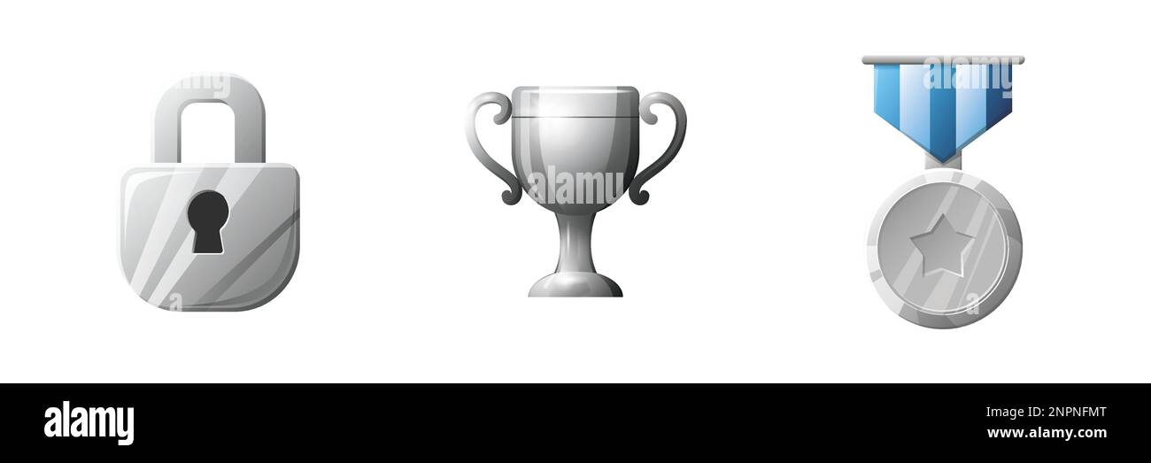 Game UI assets set. Gaming user interface icons collection. vector ...