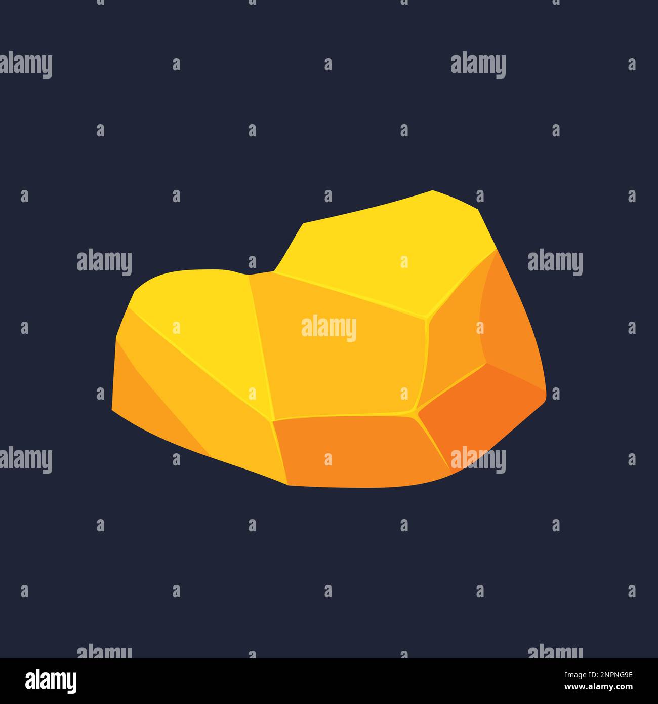 Game UI asset. Gaming user interface gold rock icon. vector ...