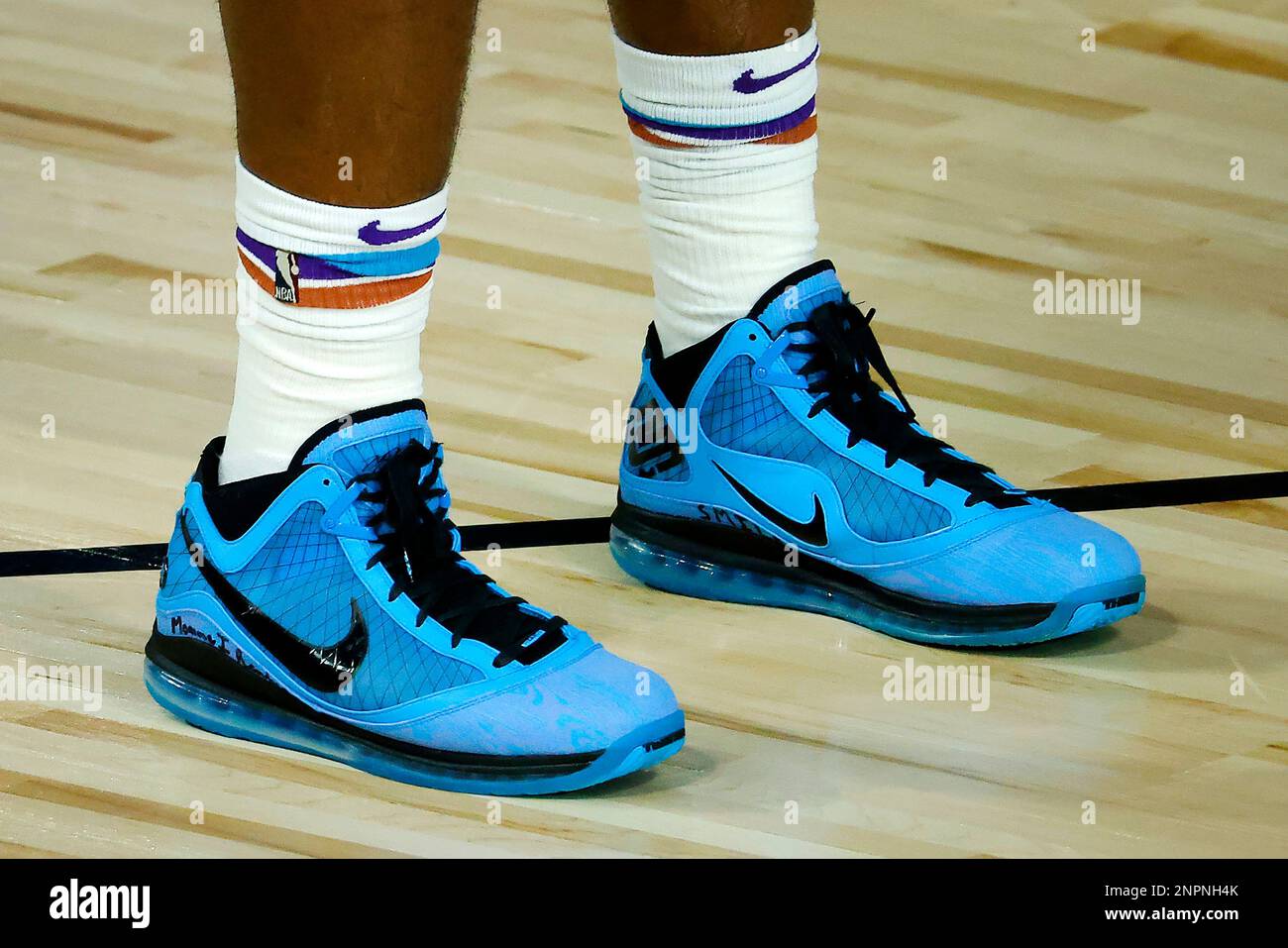 The shoes of Utah Jazz' Jarrell Brantley are shown during the fourth ...
