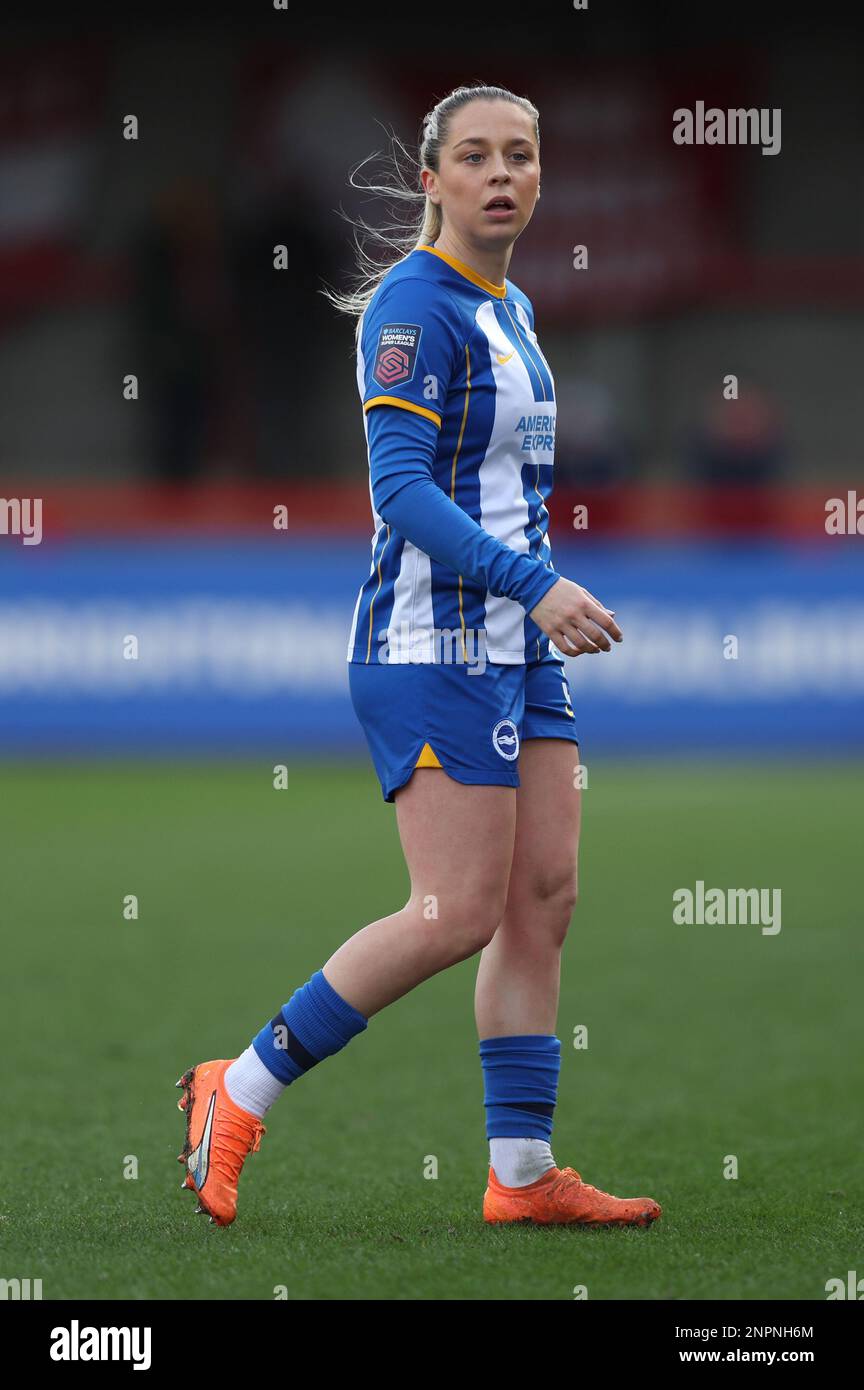 Crawley, UK. 26th Feb, 2023. Brighton's Poppy Pattinson during the ...