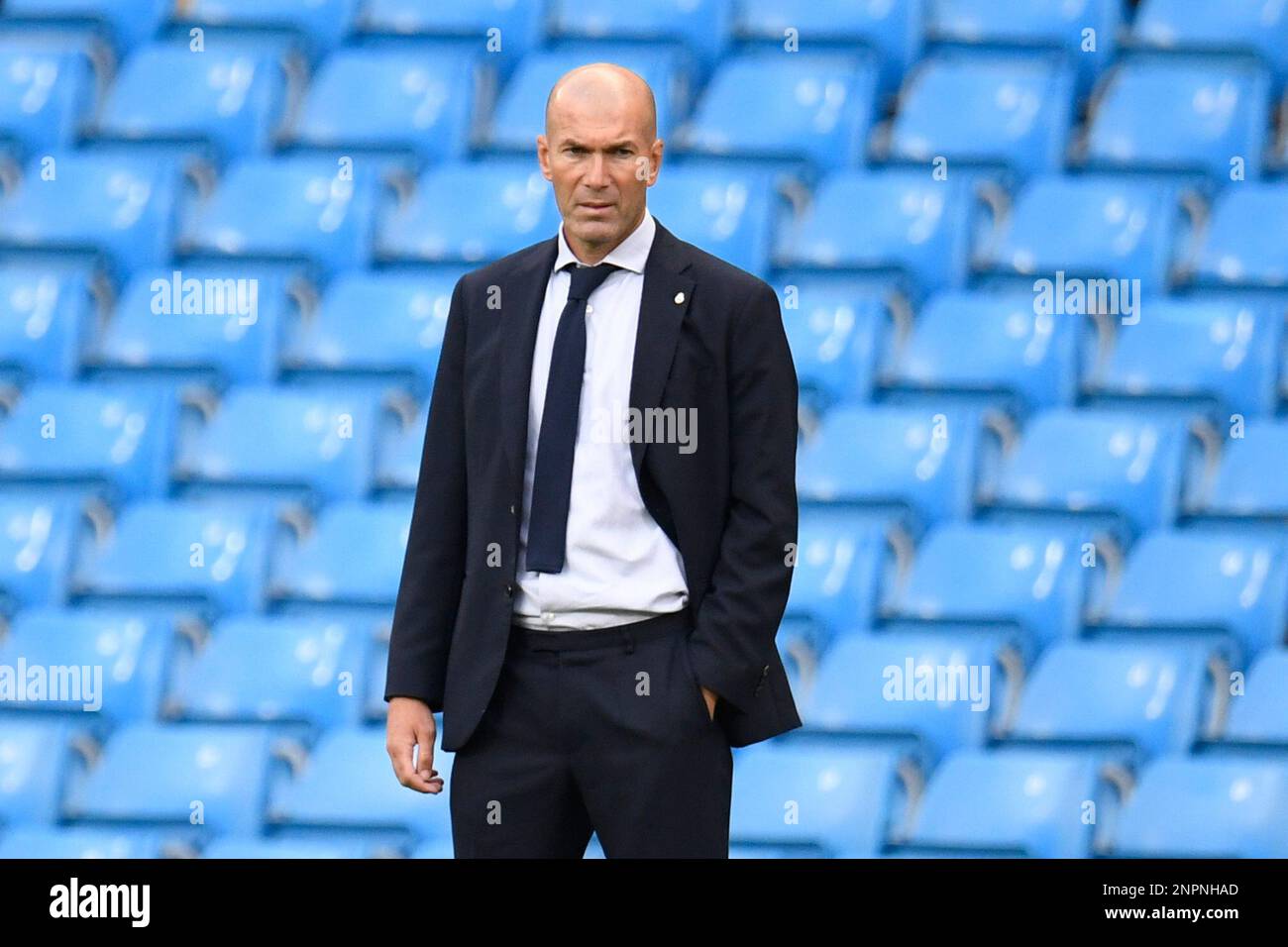 Real Madrid's head coach Zinedine Zidane watches his team during the ...