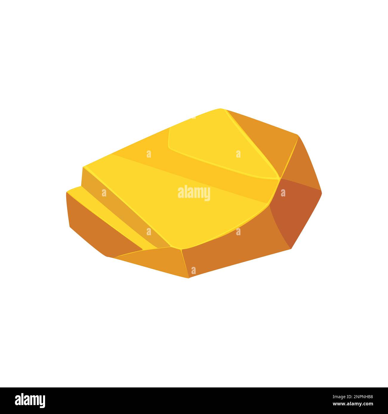 Gold rock boulder. Natural shape golden stone. vector illustration ...