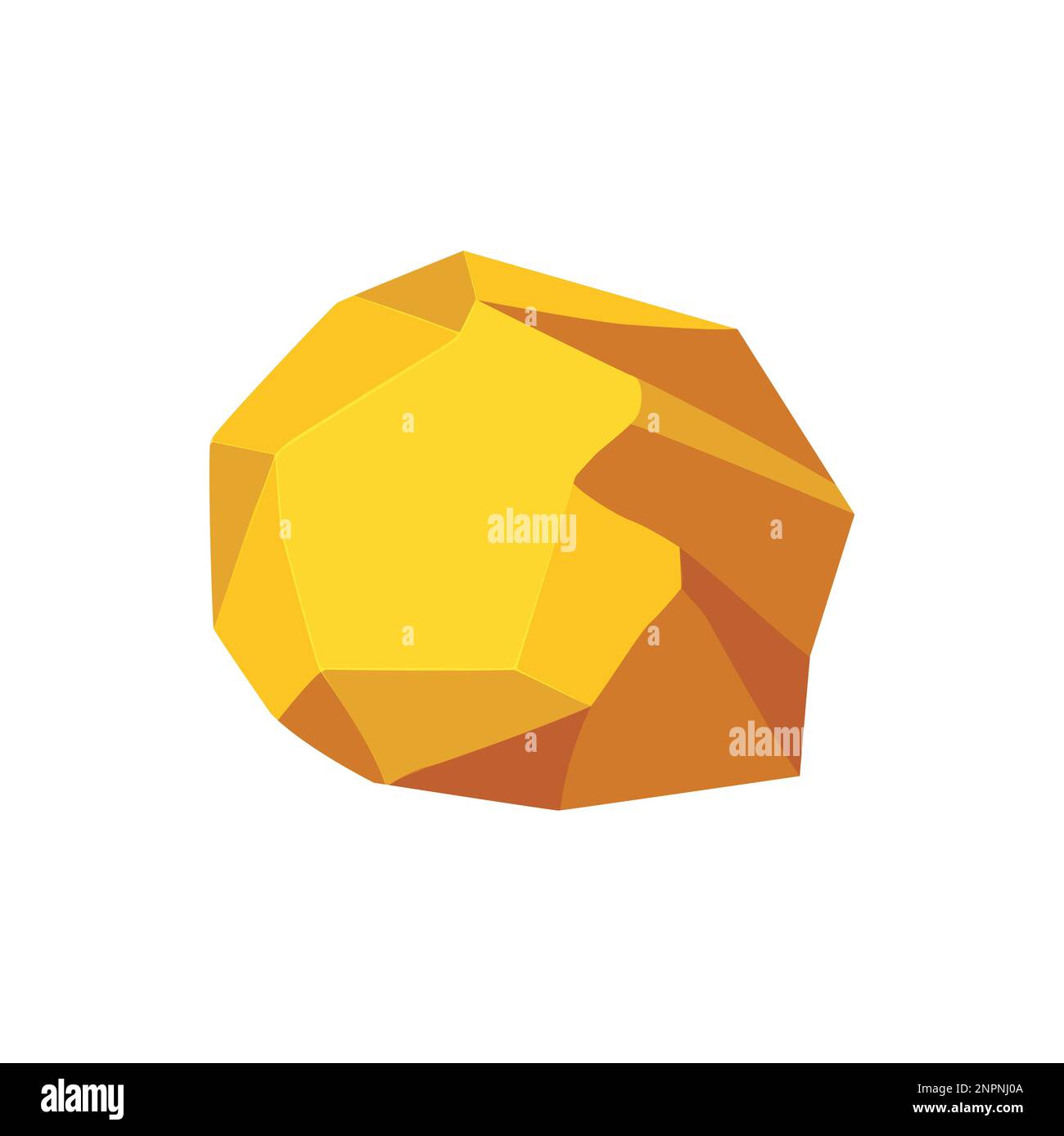 Gold rock boulder. Natural shape golden stone. vector illustration ...