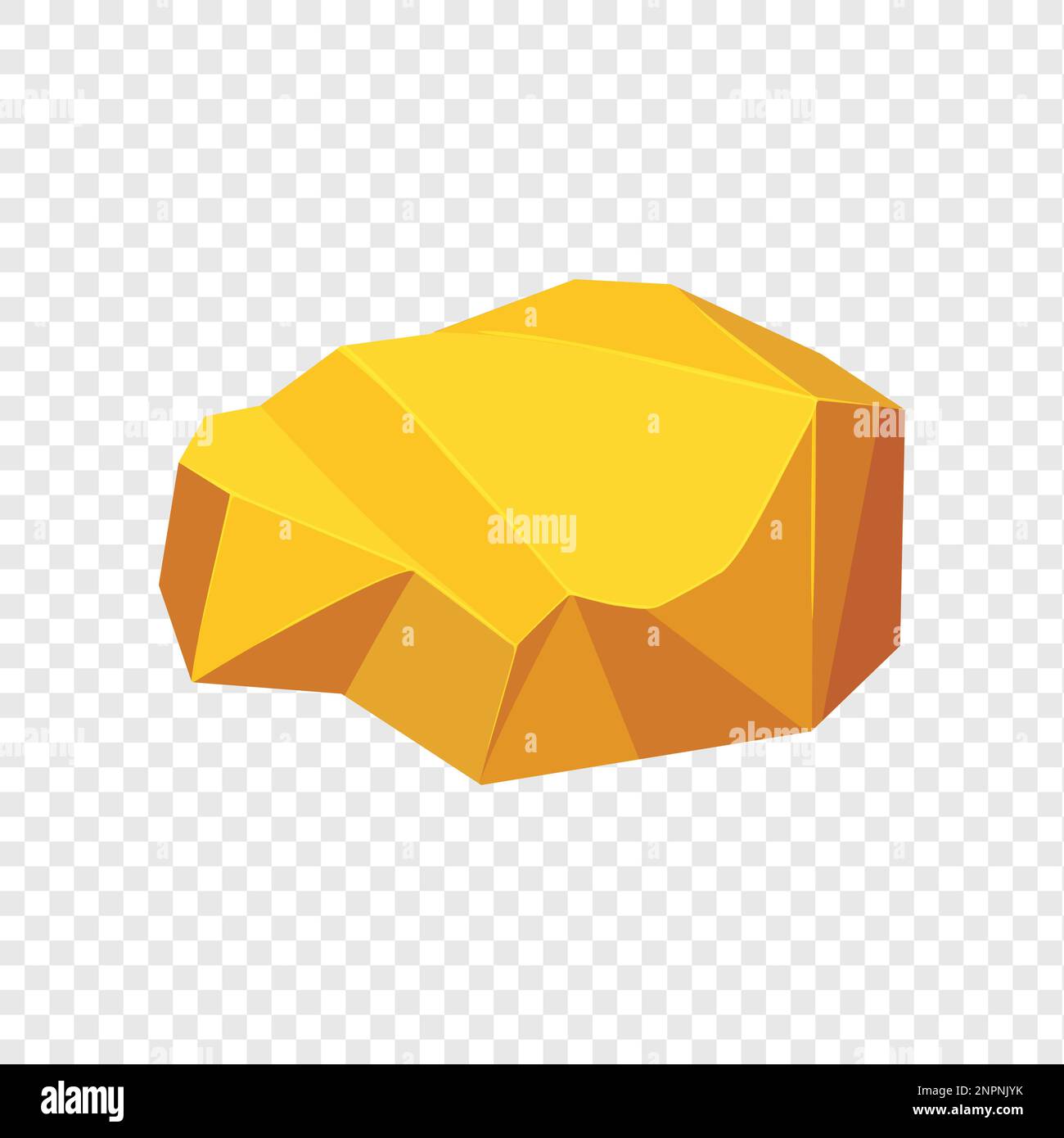Gold rock boulder. Natural shape golden stone. vector illustration ...
