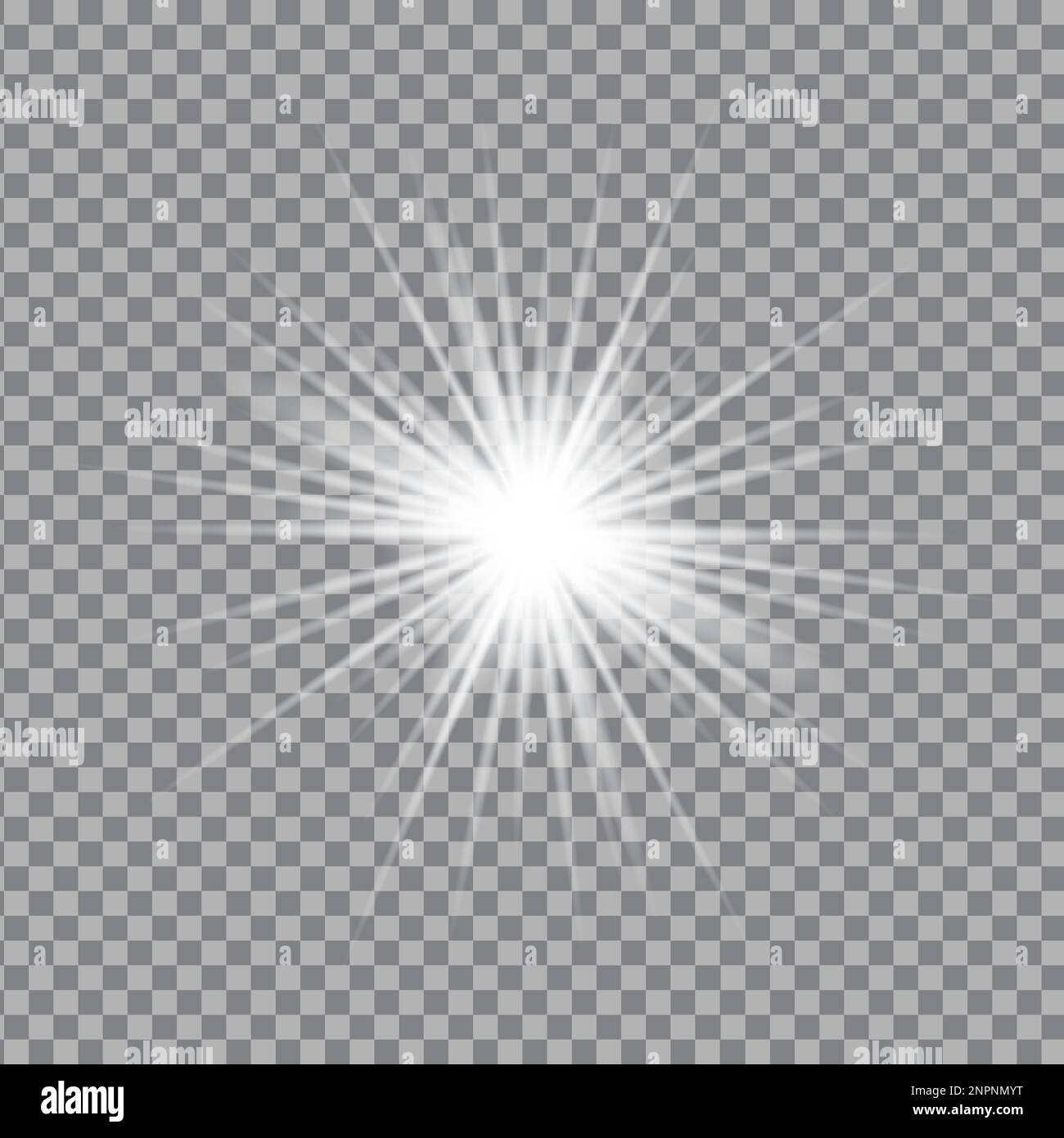 White light glow effect, light rays. Radiant flash, lens flare, vector ...
