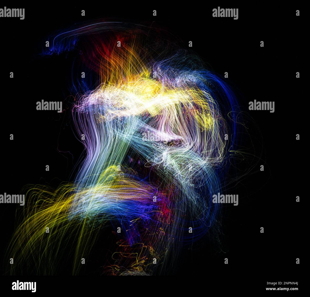 Light painting photography with the fiber optic technique illuminated ...