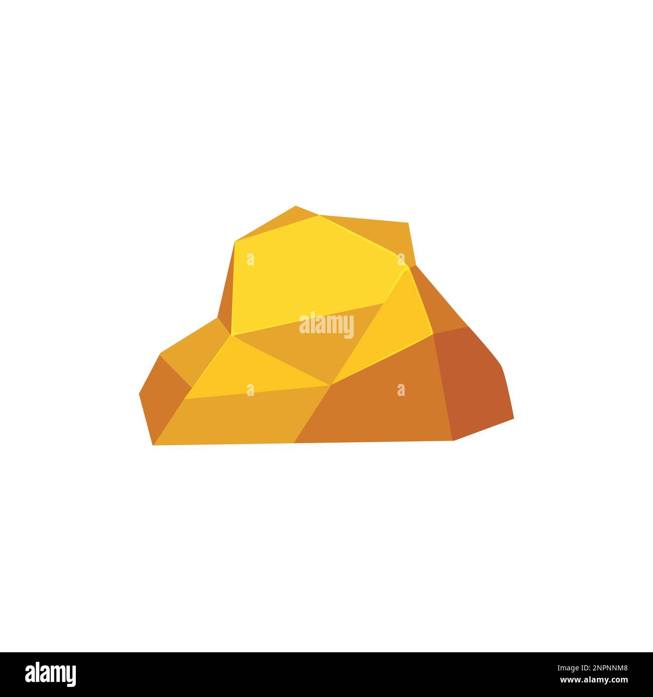 Gold rock boulder. Natural shape golden stone. vector illustration ...