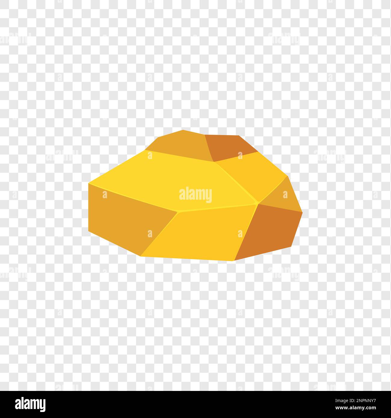 Gold rock boulder. Natural shape golden stone. vector illustration ...
