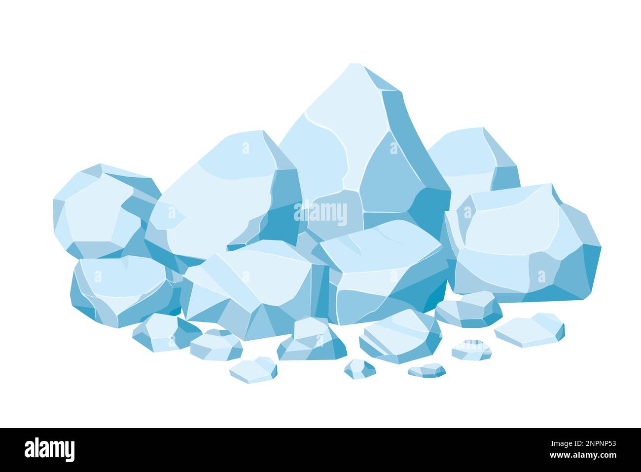 Rock and stones set. Different shape ice boulder collection. vector ...