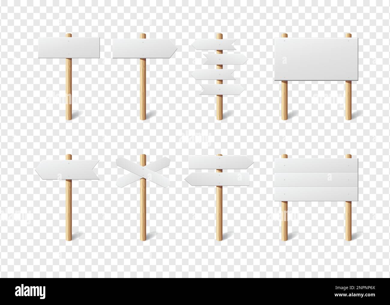 Blank signboards set. Empty signage banners collection. White sign ...