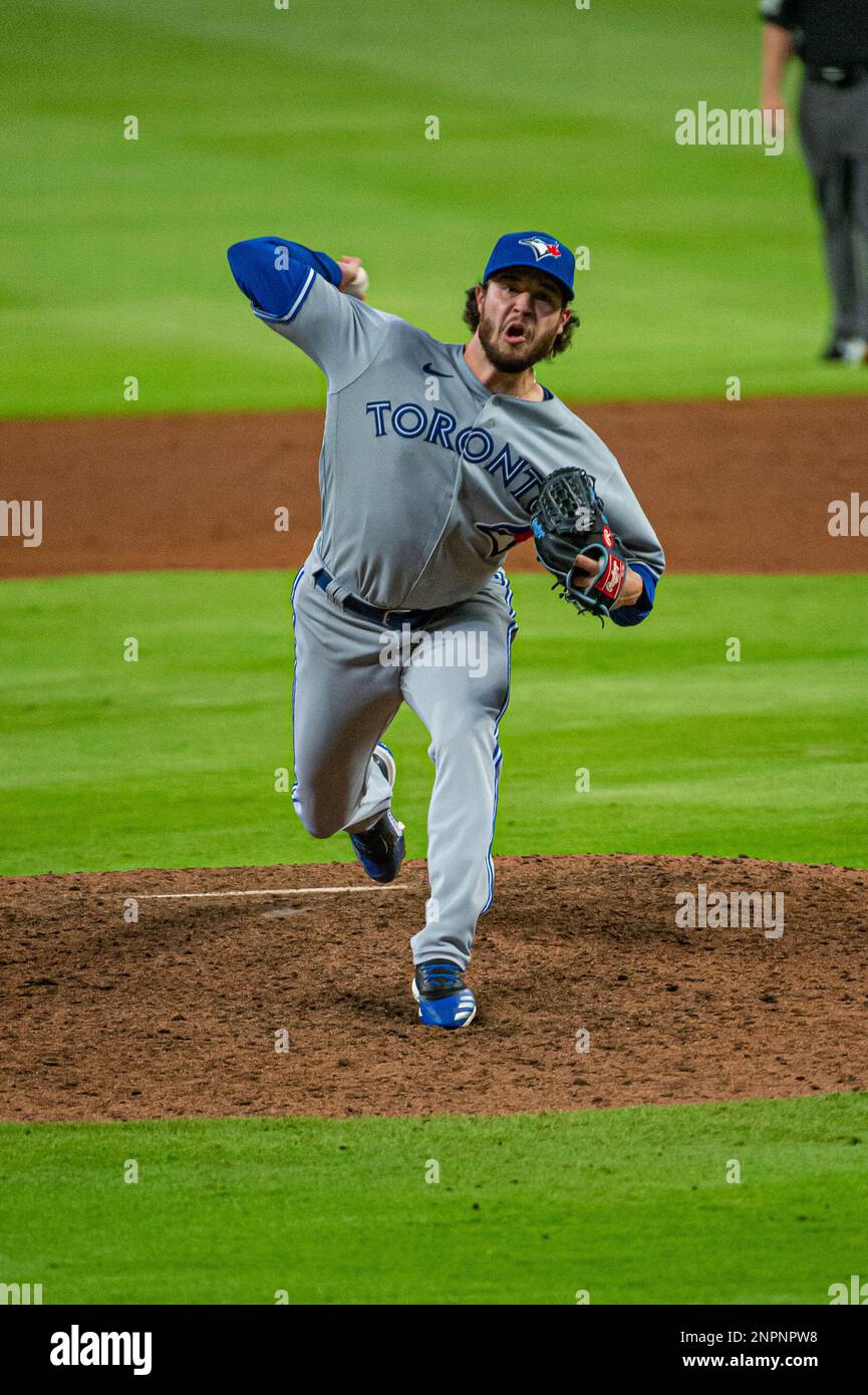 ATLANTA, GA - AUGUST 05: Toronto Blue Jays starting pitcher Thomas ...