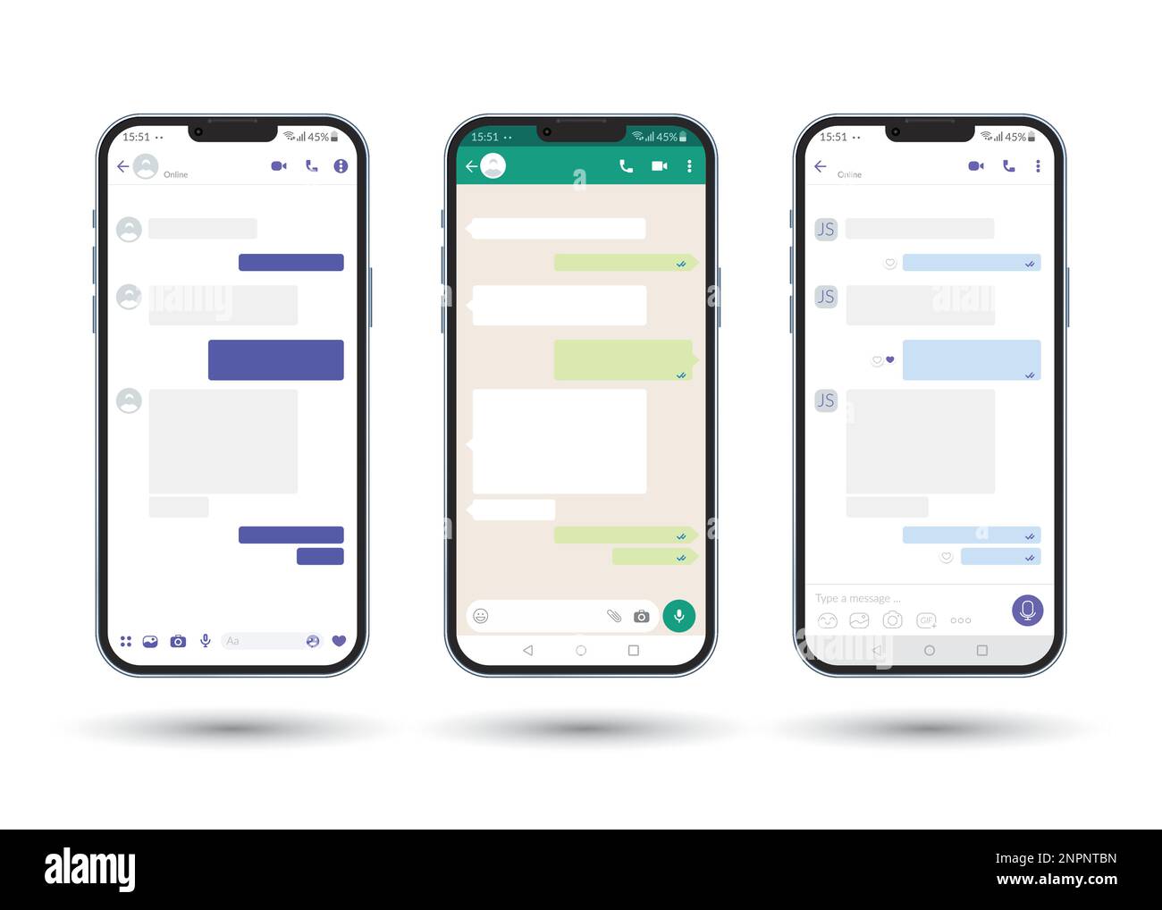 Messenger UI template, Social communication app mockup, chat ...
