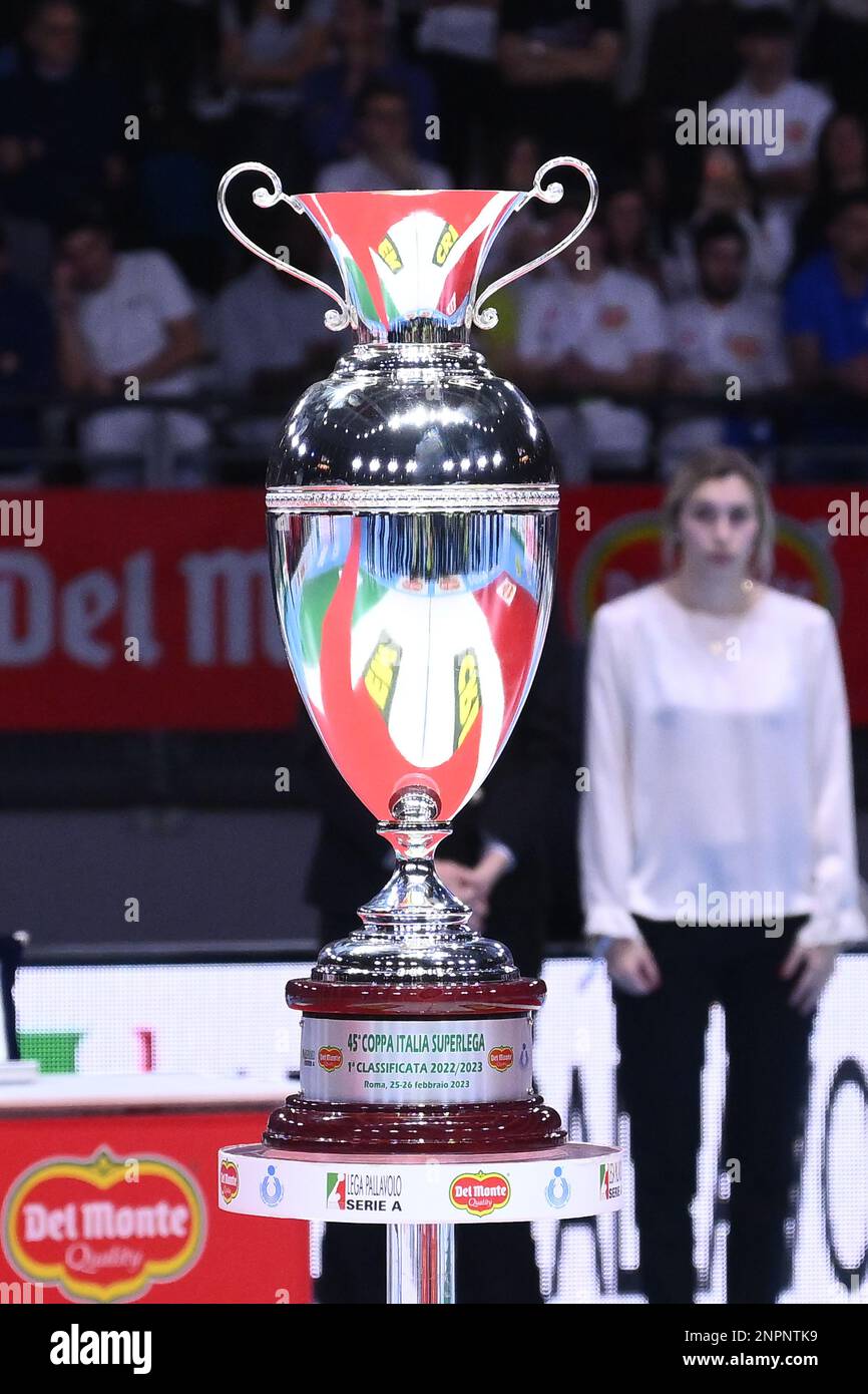 Rome, Italy. 26th Feb, 2023. The Trophy during the Final Del Monte ...