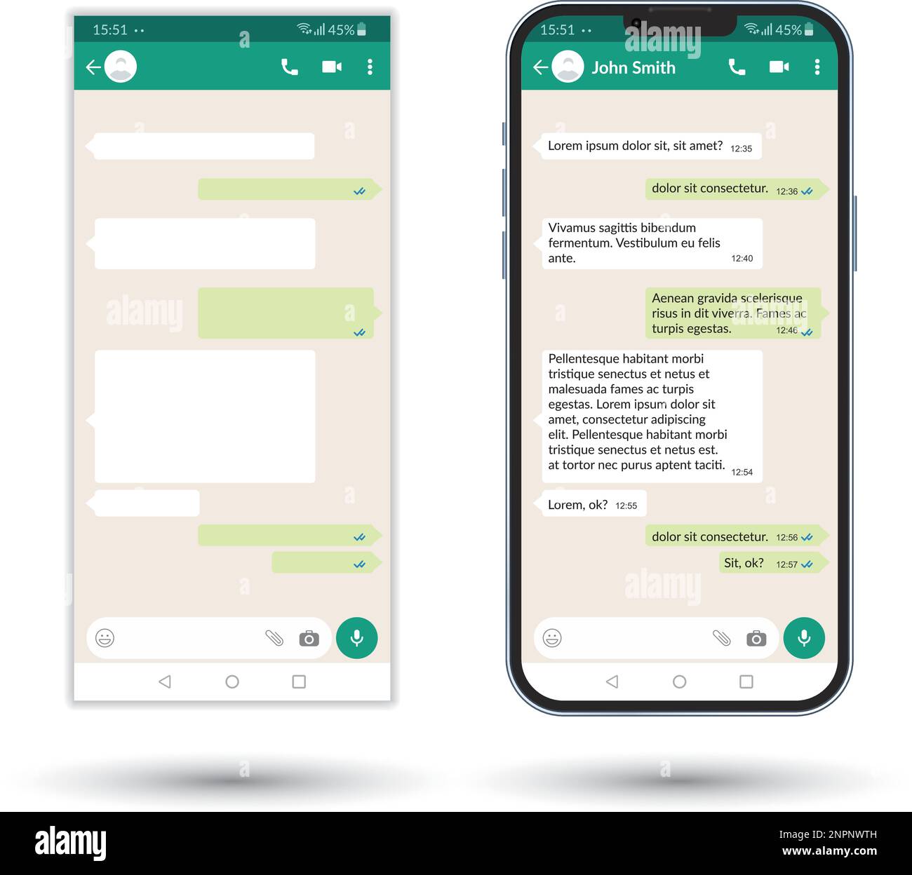Messenger Ui Template Social Communication App Mockup Chat Application Concept Vector