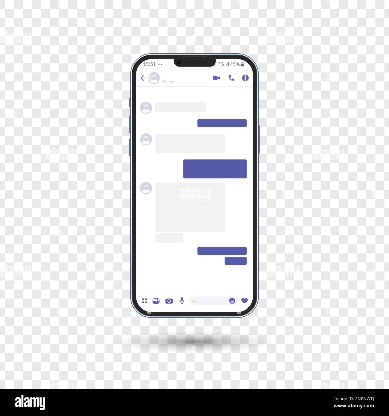Messenger UI template, Social communication app mockup, chat ...