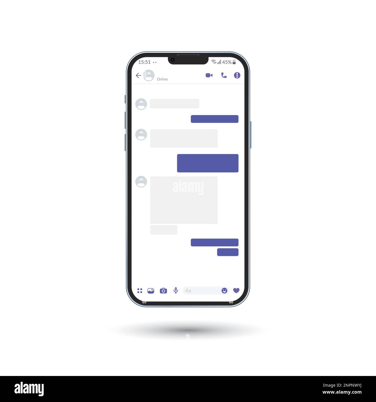 Messenger Ui Template Social Communication App Mockup Chat Application Concept Vector