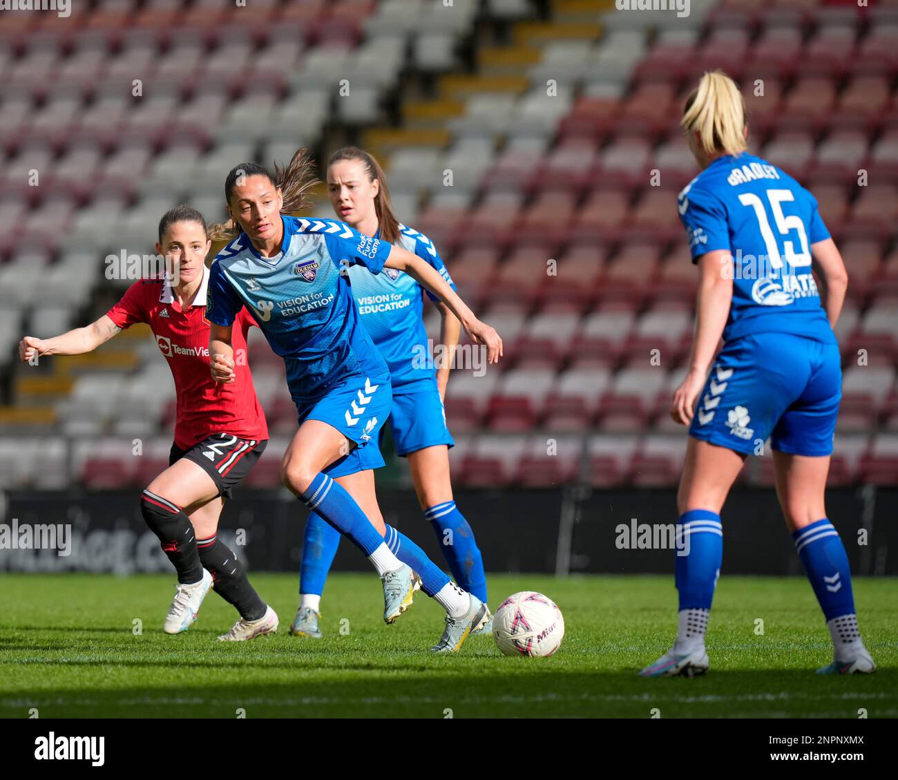 Mollie Lambert #4 of Durham Women passes the ball during the Vitality ...