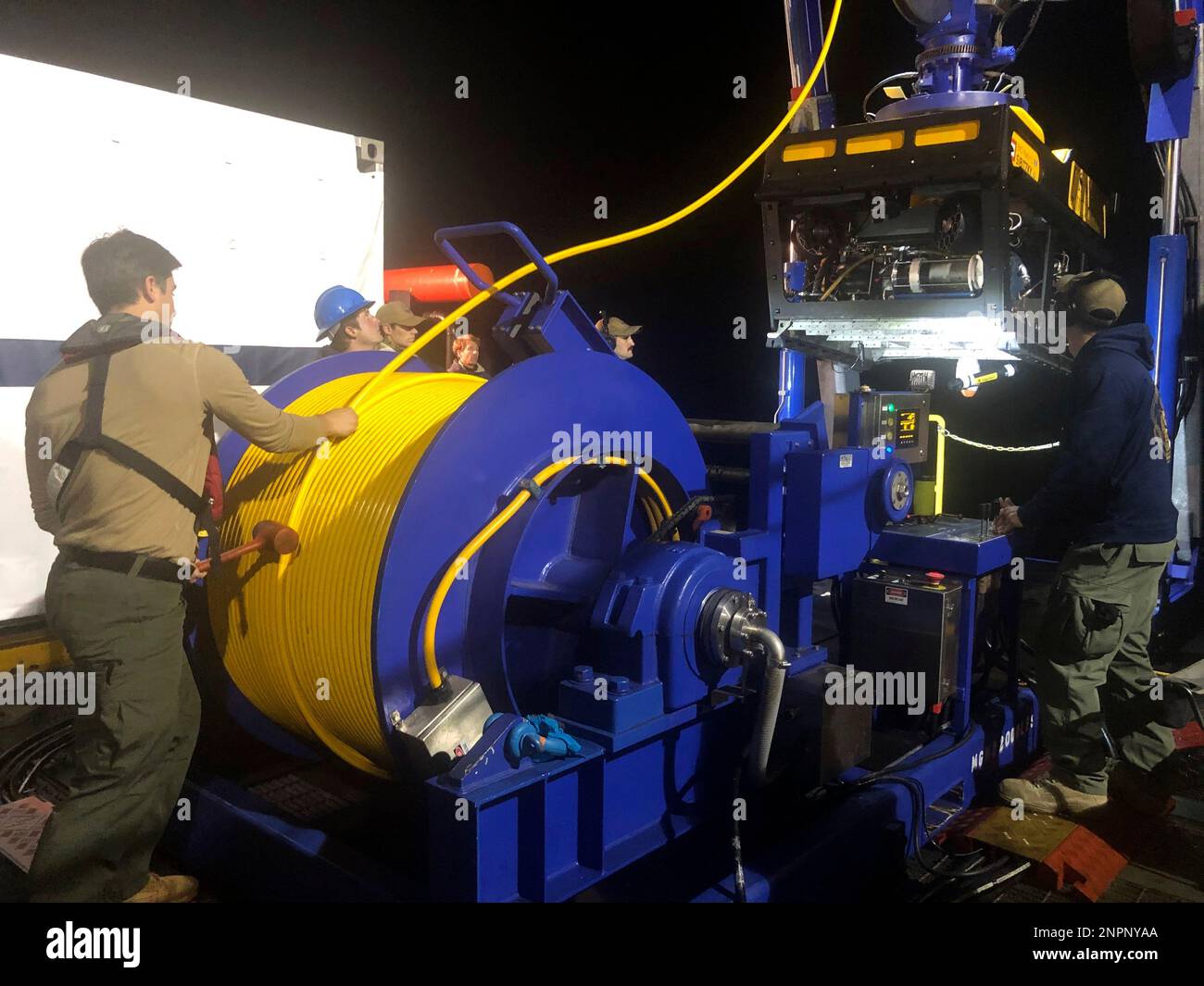 In this photo provided by the U.S. Navy, Undersea Rescue Command ...