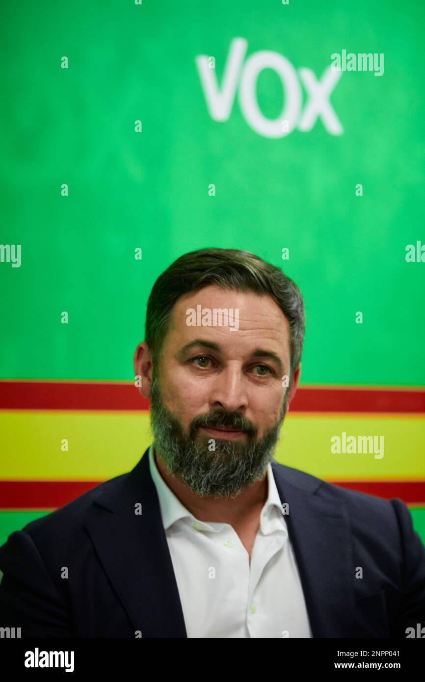 Vox's President, Santiago Abascal, during an interview with Europa ...