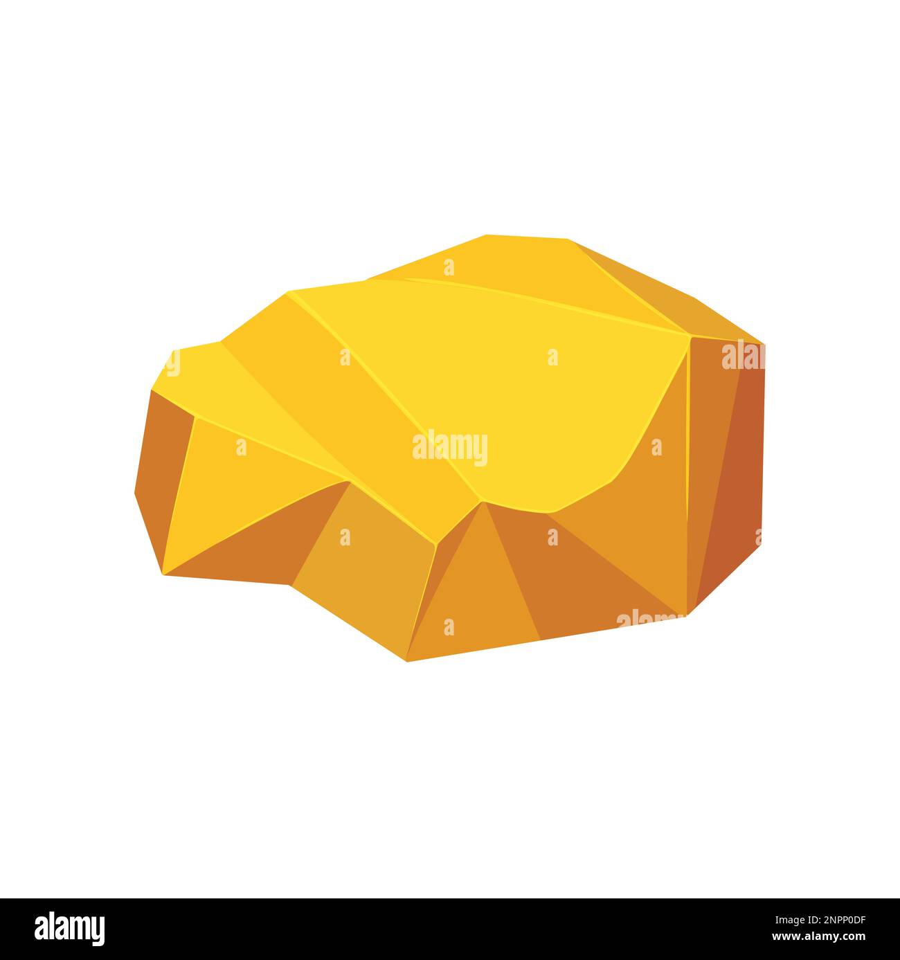 Gold rock boulder. Natural shape golden stone. vector illustration ...