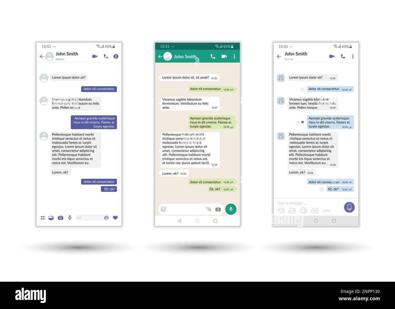 Messenger UI template, Social communication app mockup, chat ...