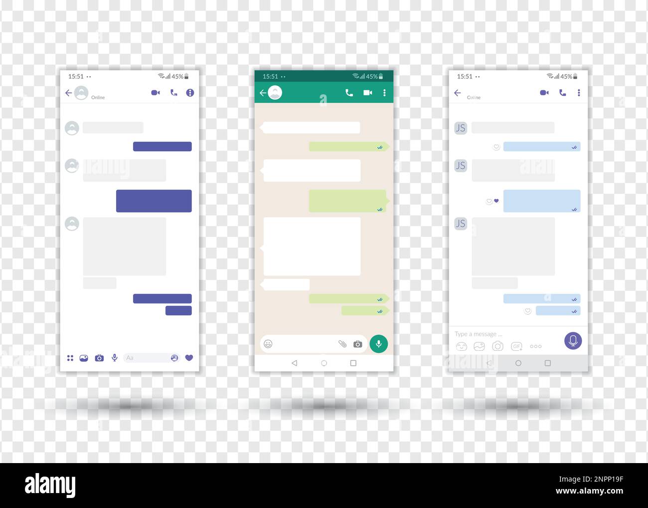 Messenger UI template, Social communication app mockup, chat ...