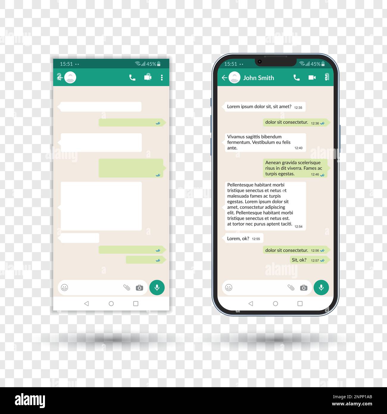 Messenger UI template, Social communication app mockup, chat ...