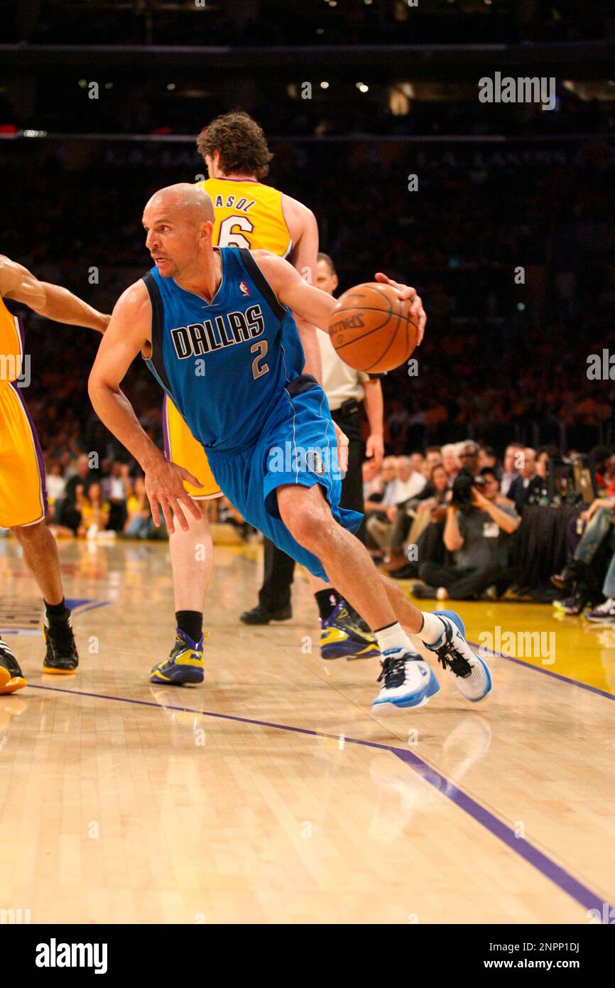 Dallas Mavericks guard Jason Kidd (2)makes a move with the basketball ...