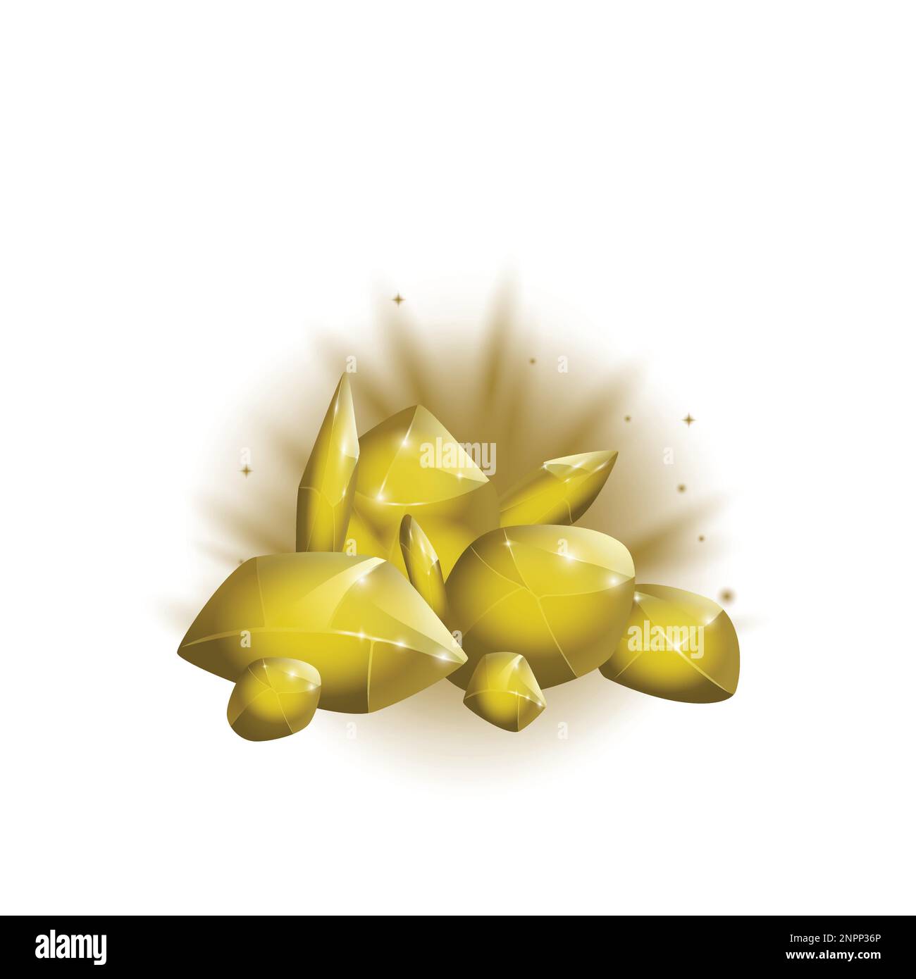Crystals and natural minerals. Cartoon Magic Gemstones. Game assets ...