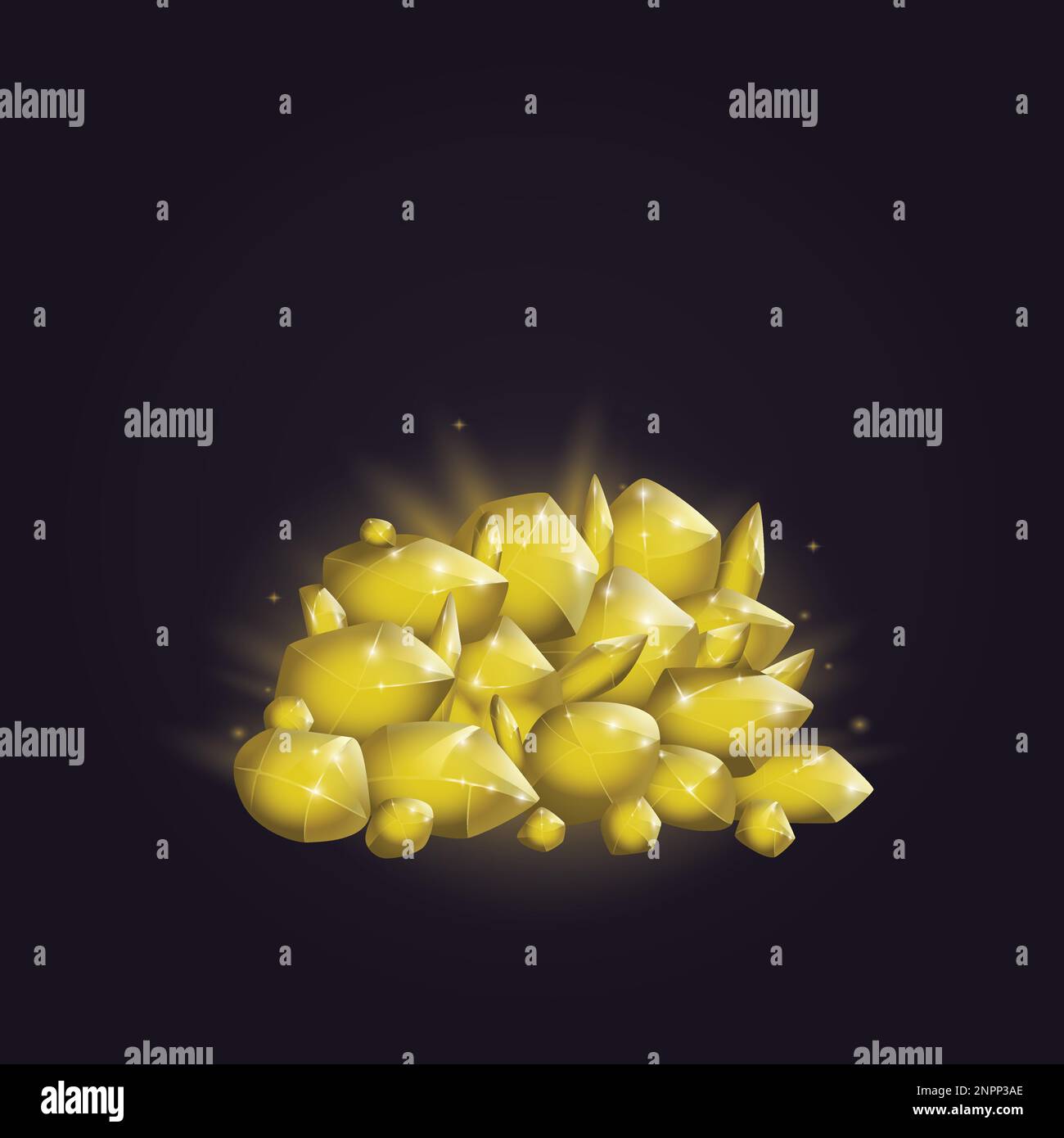 Crystals and natural minerals. Cartoon Magic Gemstones. Game assets ...