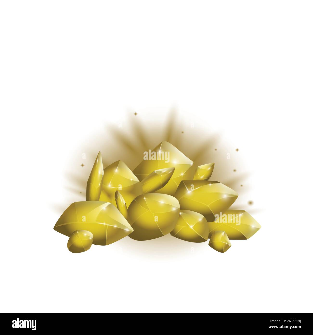 Crystals and natural minerals. Cartoon Magic Gemstones. Game assets ...