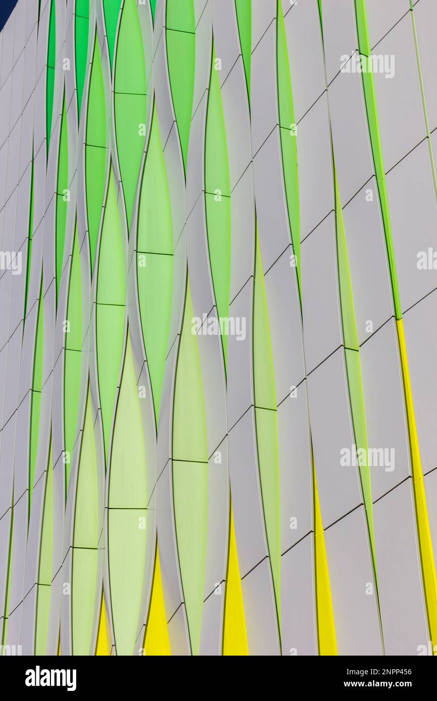Colorful facade of the UMCG hospital building in Groningen, Netherlands ...