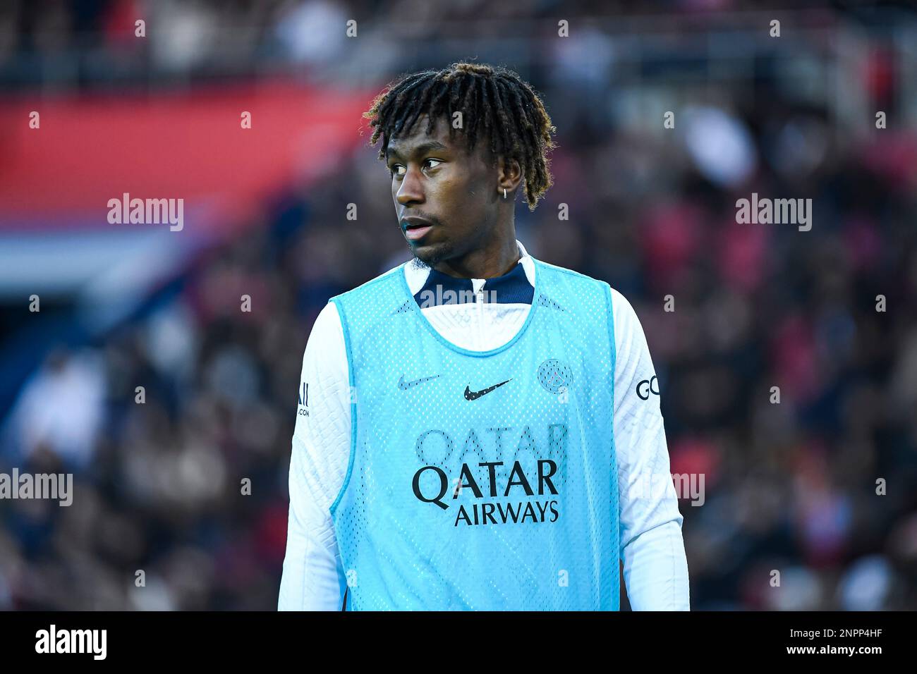 Timothee Pembele during the public training of the Paris Saint-Germain ...