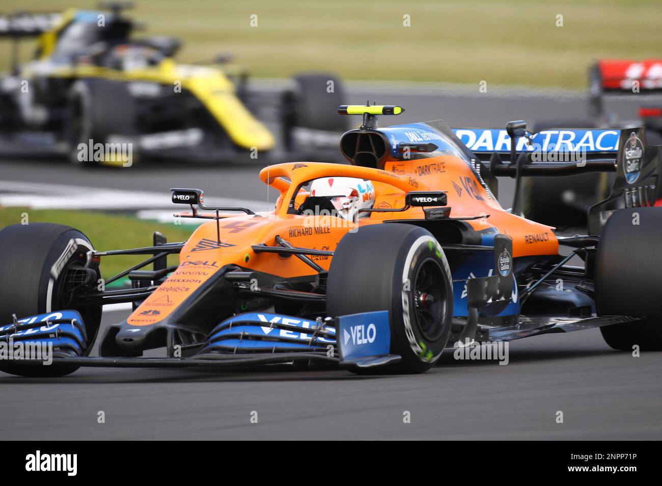Mclaren driver Lando Norris of Britain steers his car during the ...