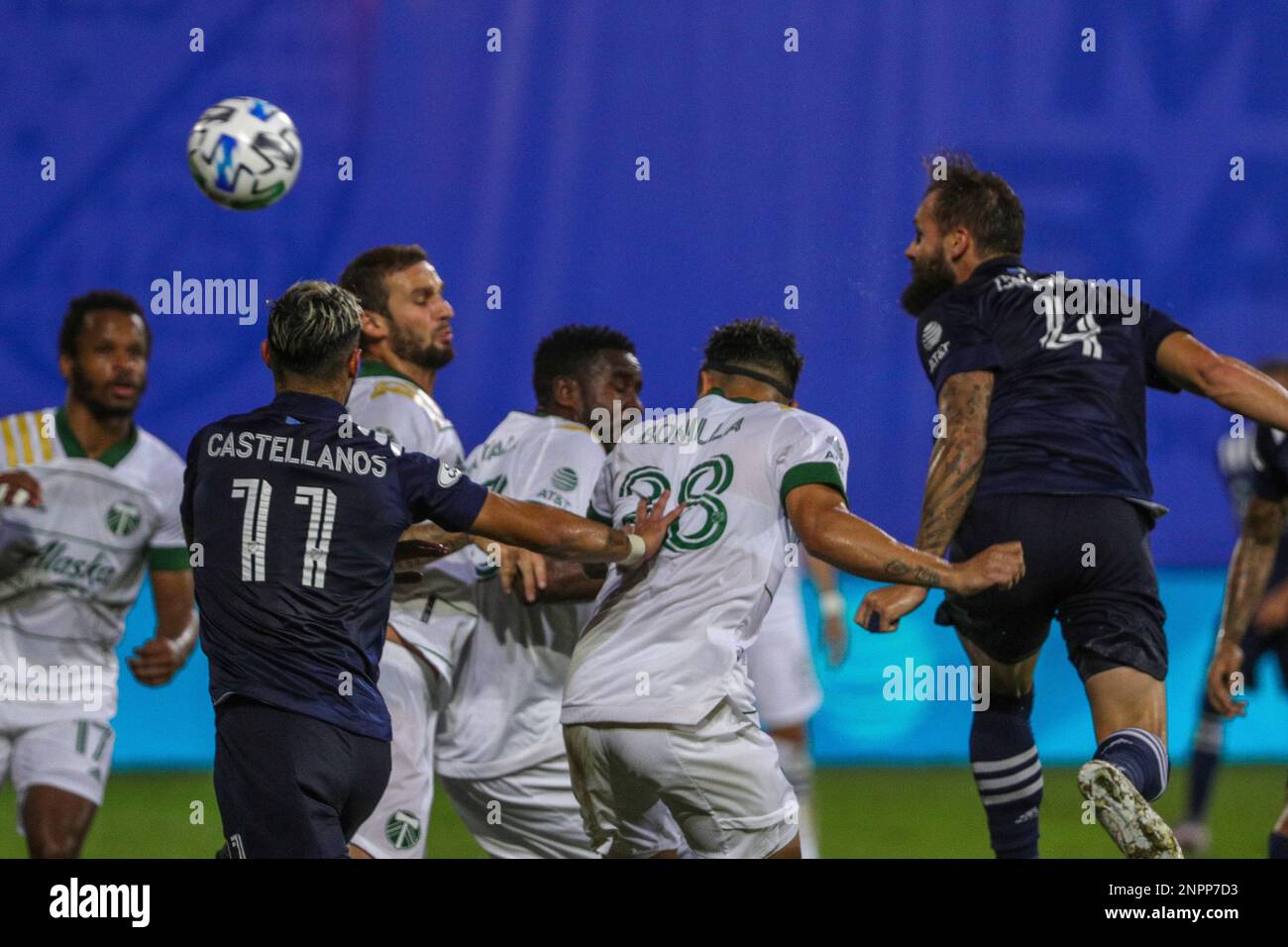 ORLANDO, FL - AUGUST 01: New York City defender Maxime Chanot (4) goes ...
