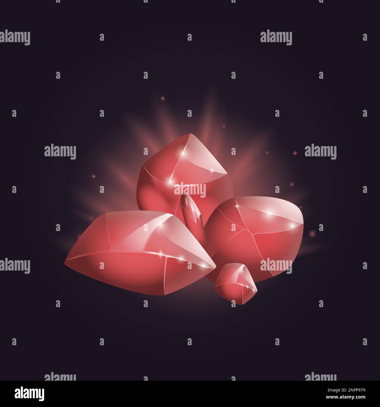 Crystals and natural minerals. Cartoon Magic Gemstones. Game assets ...