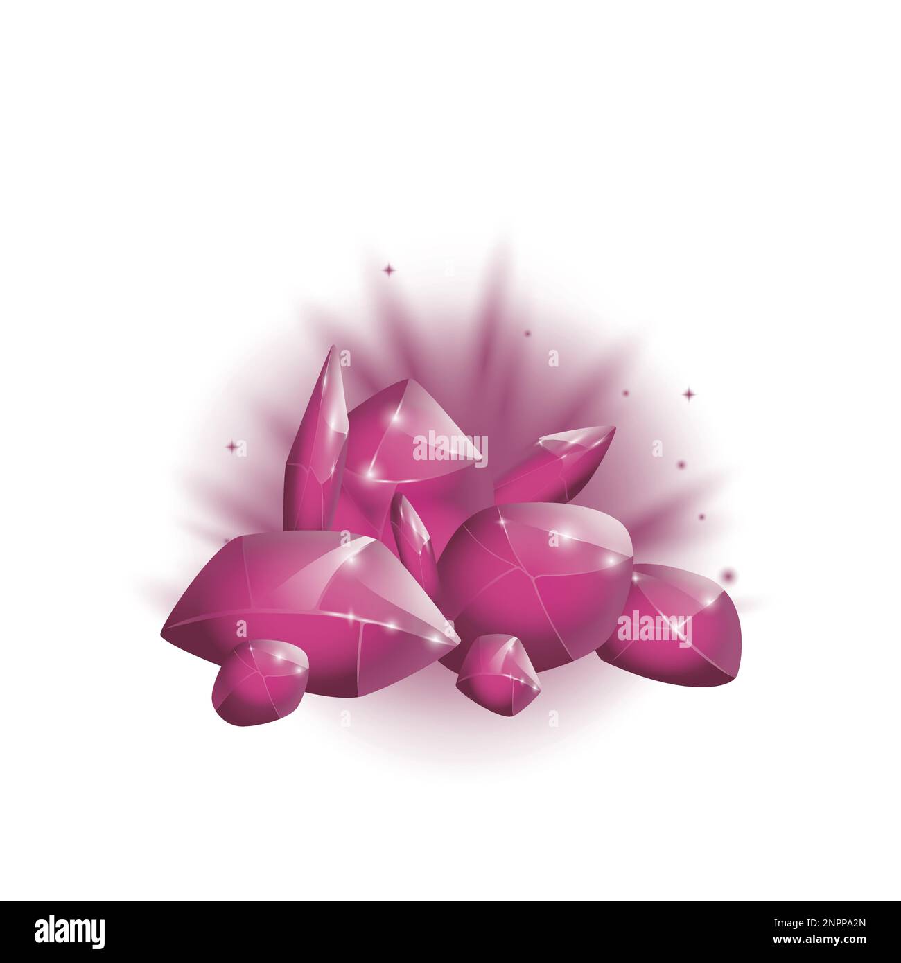 Crystals and natural minerals. Cartoon Magic Gemstones. Game assets ...