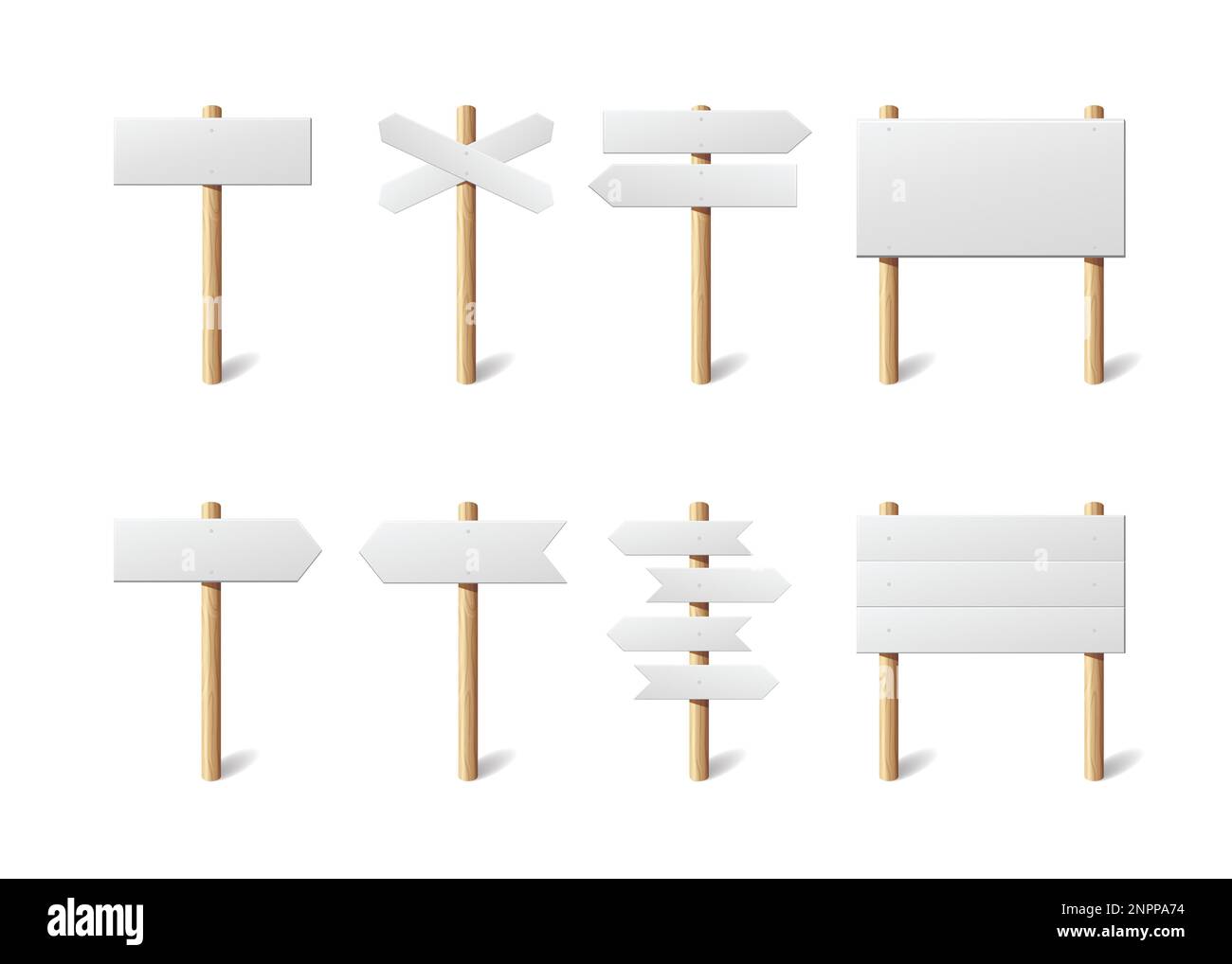 Blank signboards set. Empty signage banners collection. White sign ...