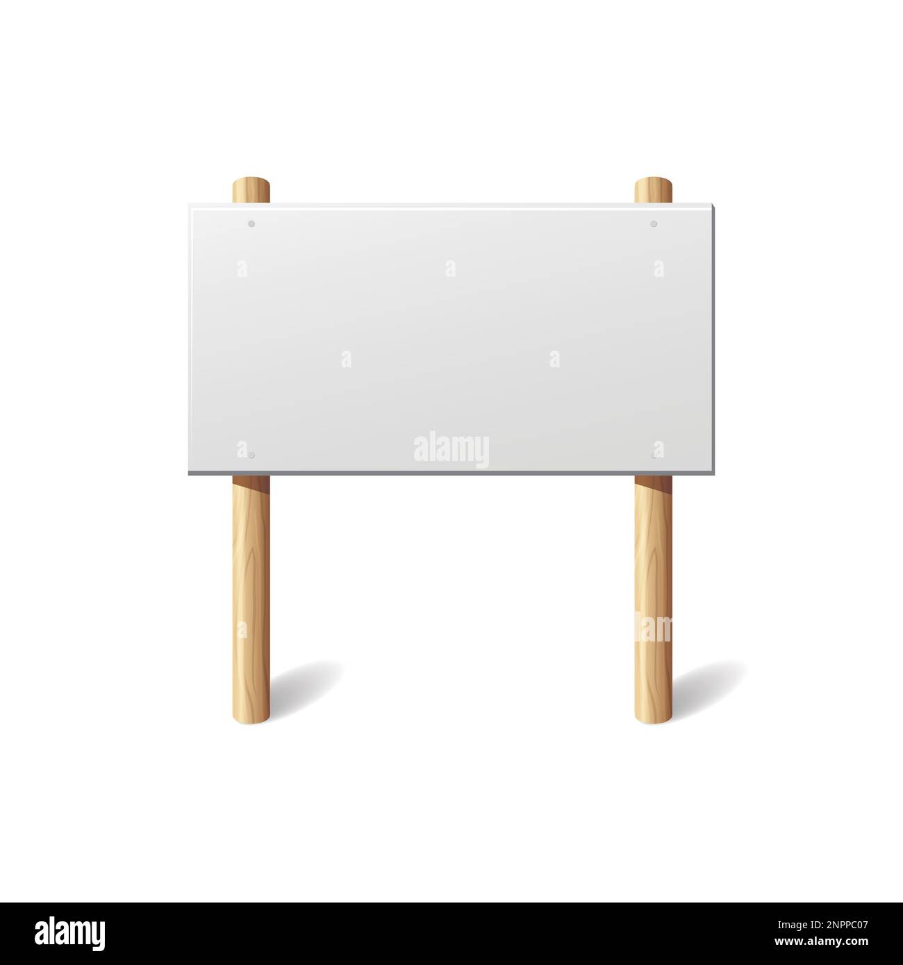 Blank signboard. Empty signage banner. White sign template, vector illustration Stock Vector ...