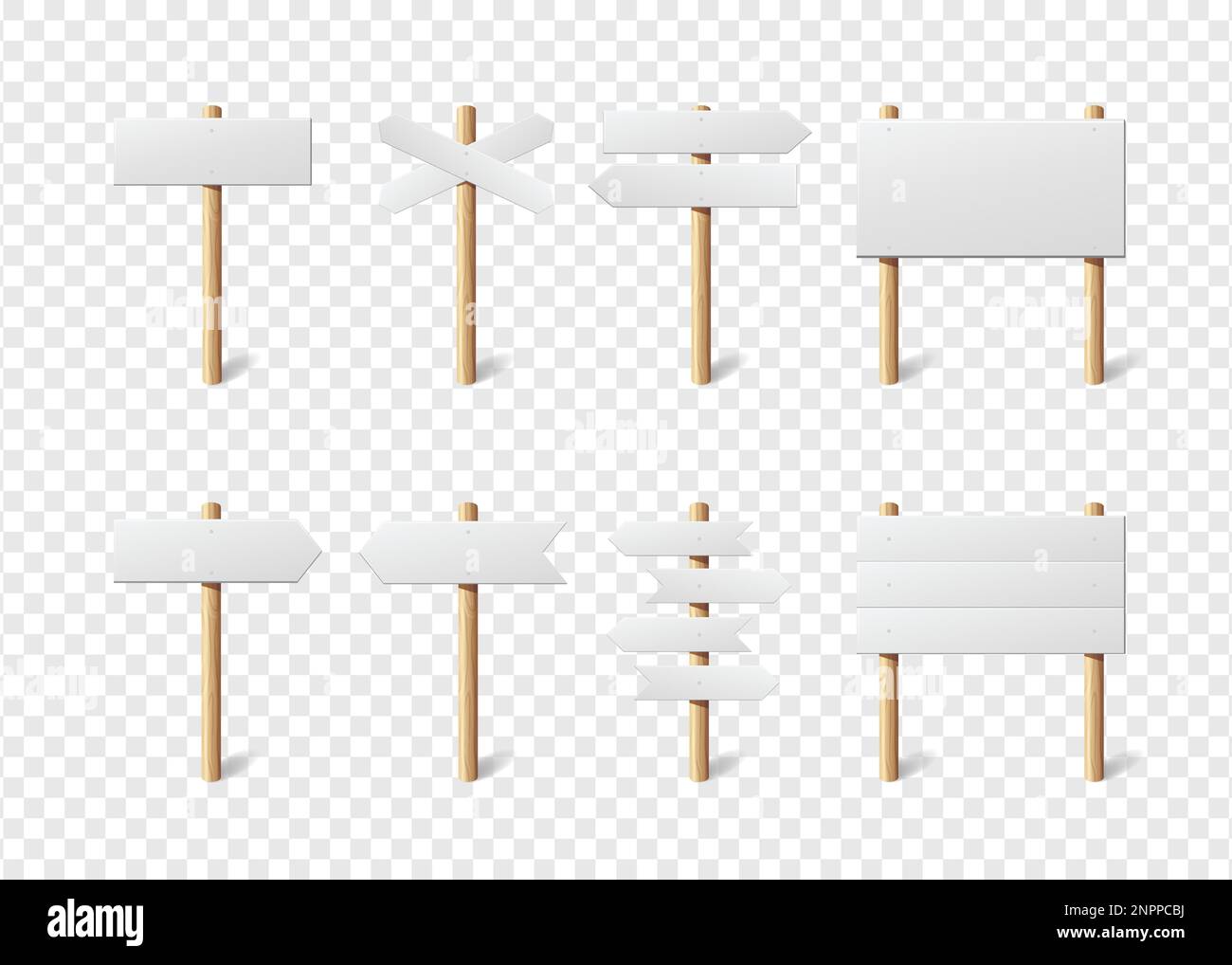 Blank signboards set. Empty signage banners collection. White sign ...