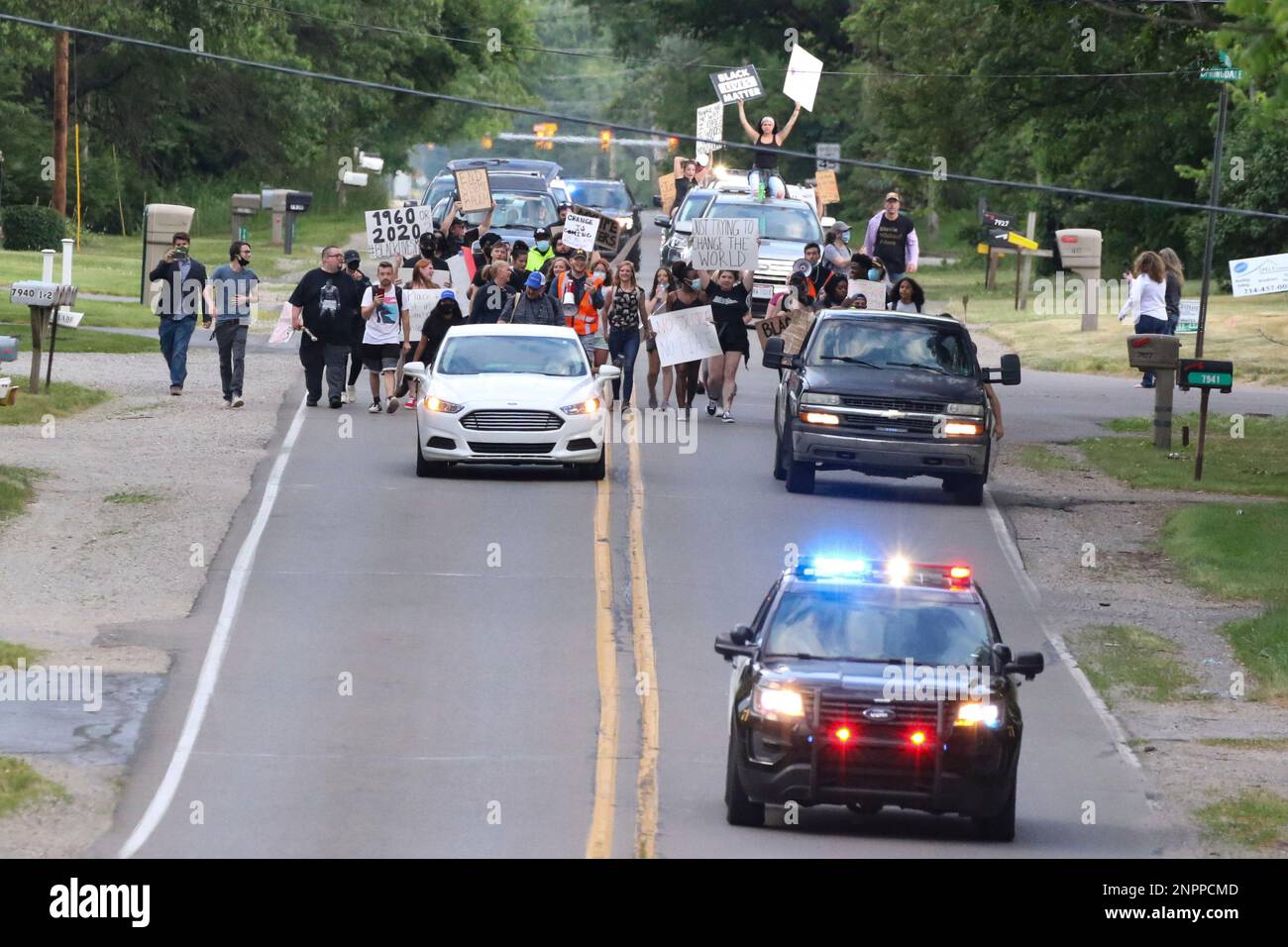 LAMBERTVILLE, MI - JUNE 12: Protestors from an activist group that ...