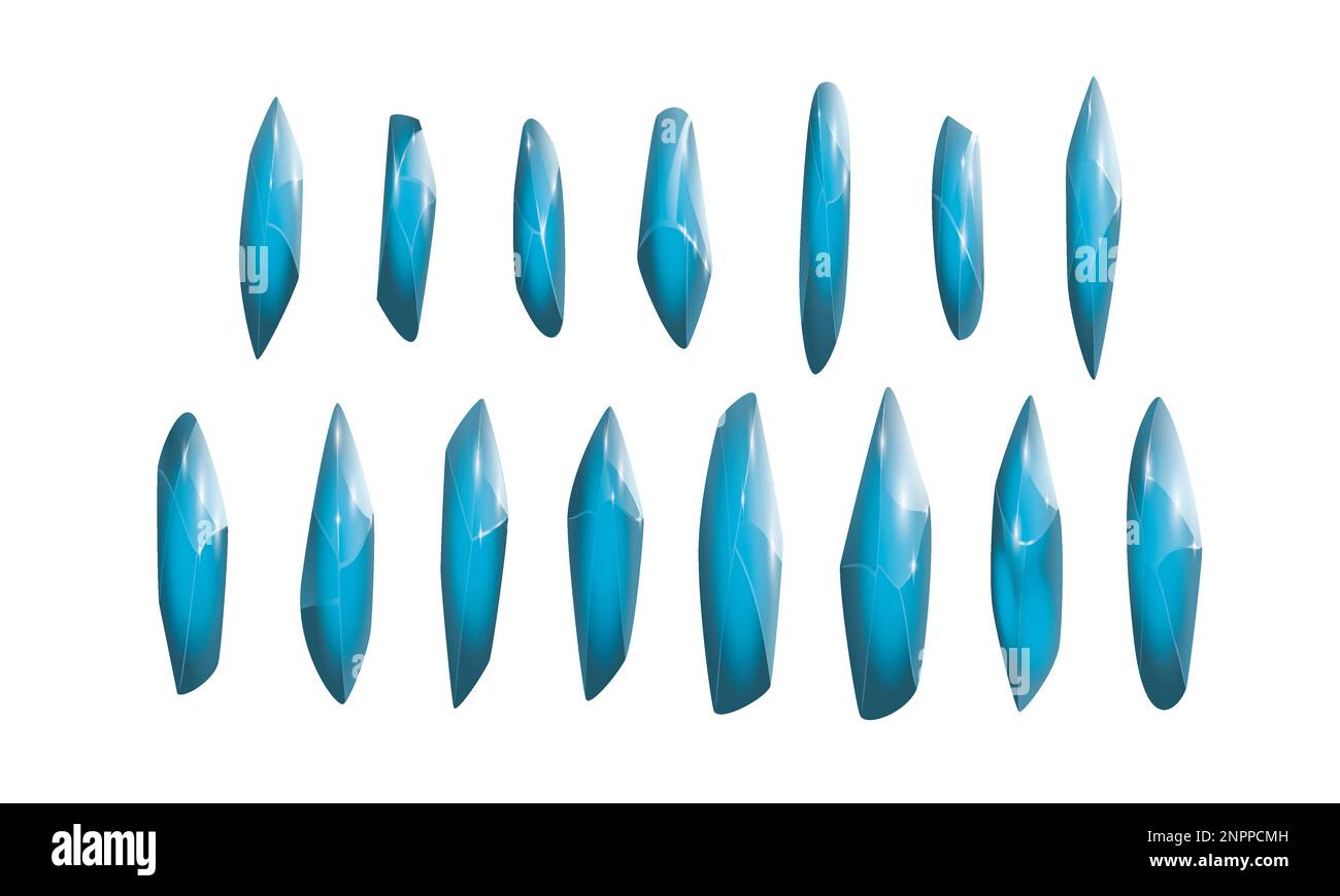 Crystals and natural minerals collection. Cartoon Magic Gemstones set ...