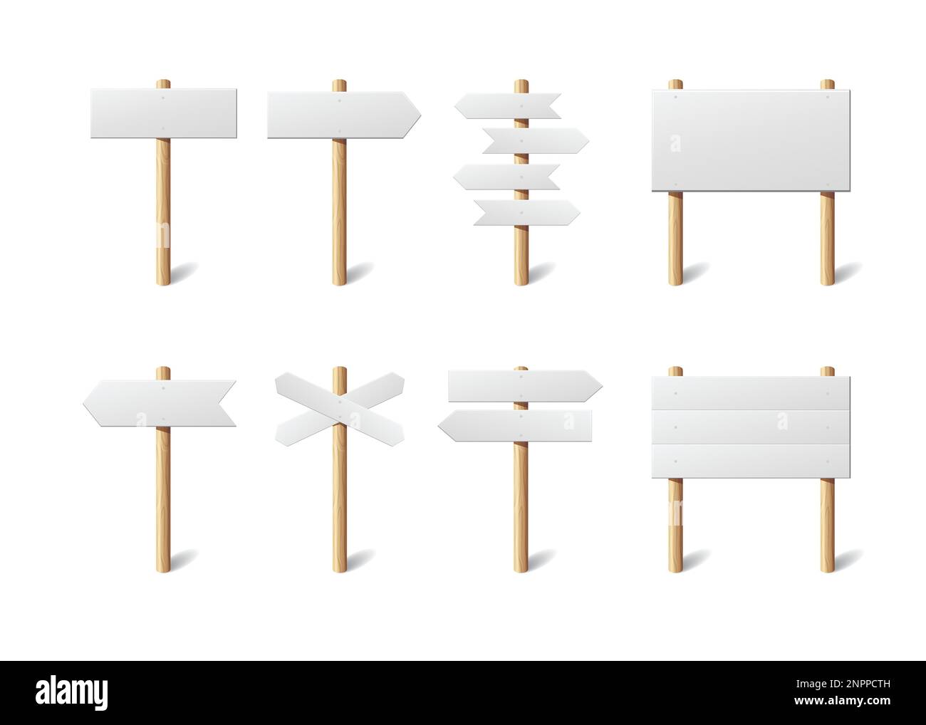 Blank signboards set. Empty signage banners collection. White sign ...