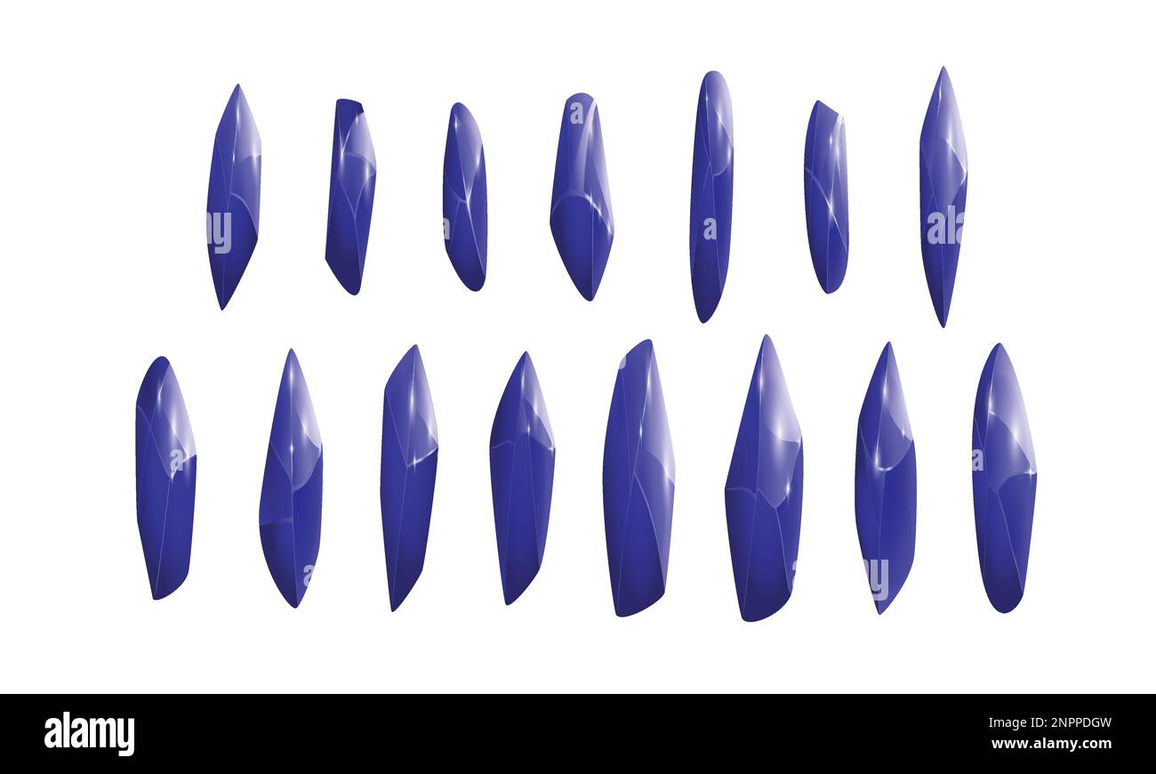 Crystals and natural minerals collection. Cartoon Magic Gemstones set ...