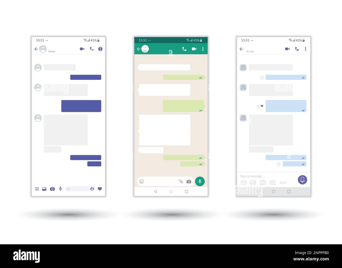 Messenger UI template, Social communication app mockup, chat ...