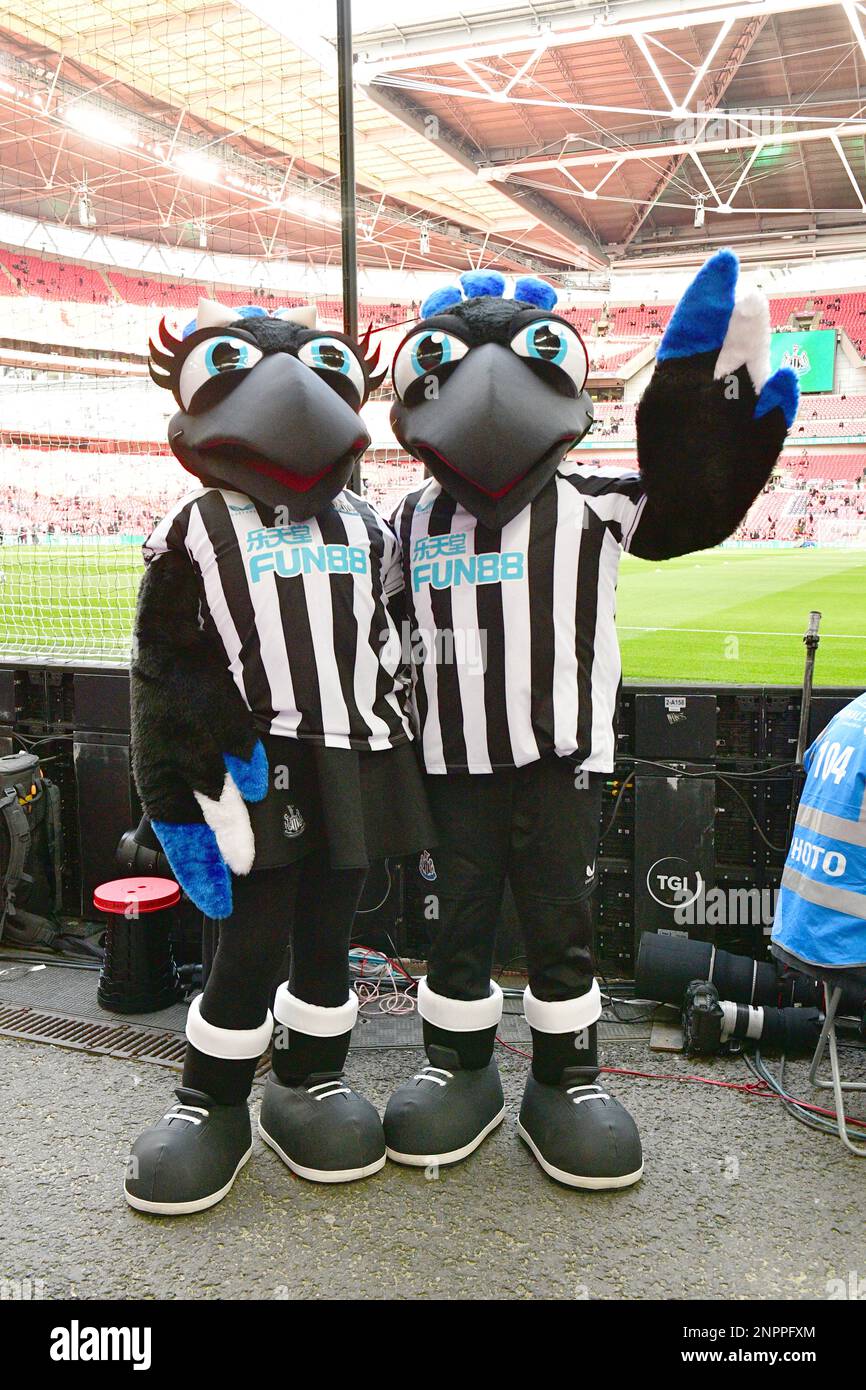 Wembley, London, UK. 26th Feb, 2023. Newcastle United mascots before ...