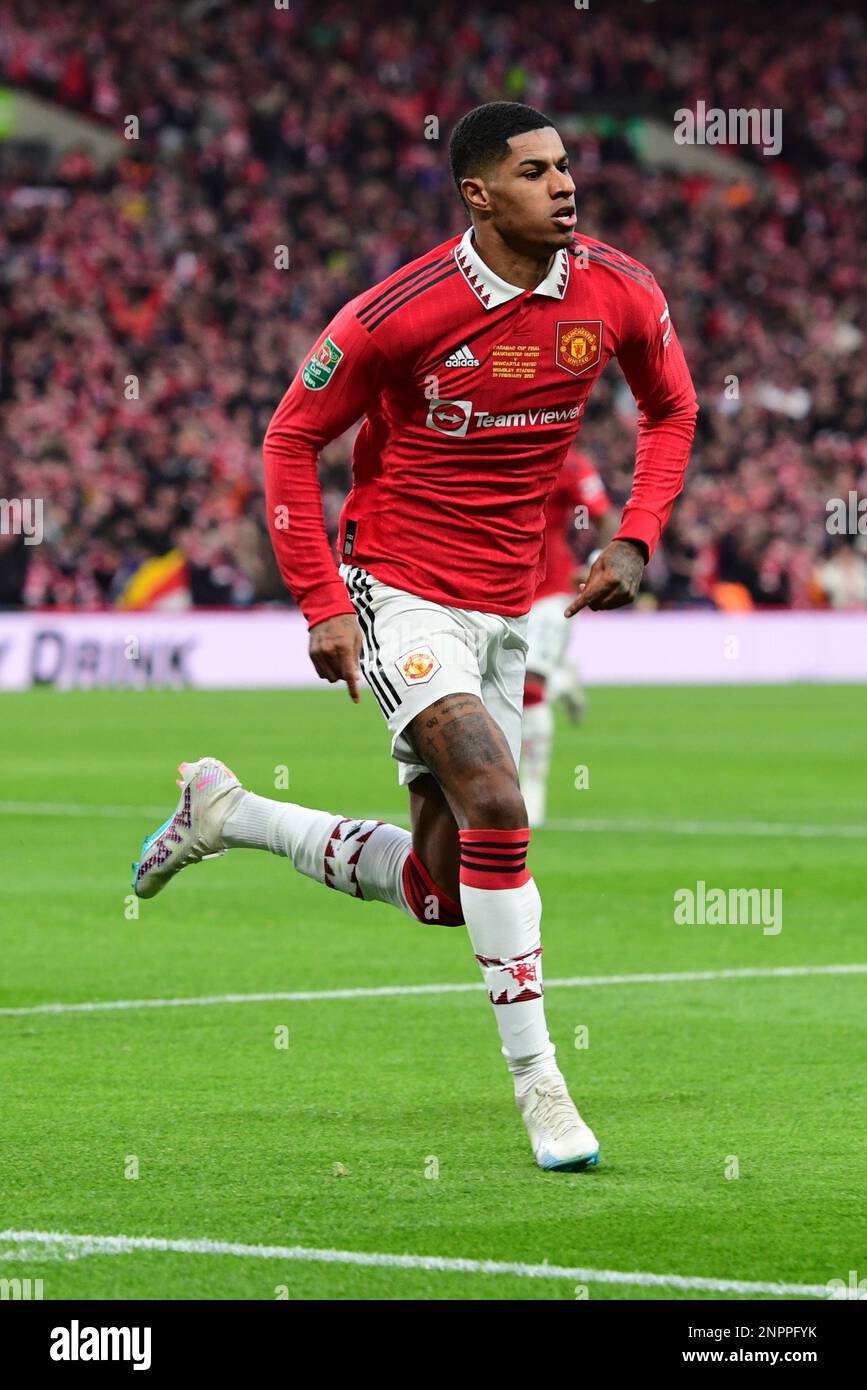 Wembley, London, UK. 26th Feb, 2023. Marcus Rashford of Manchester ...