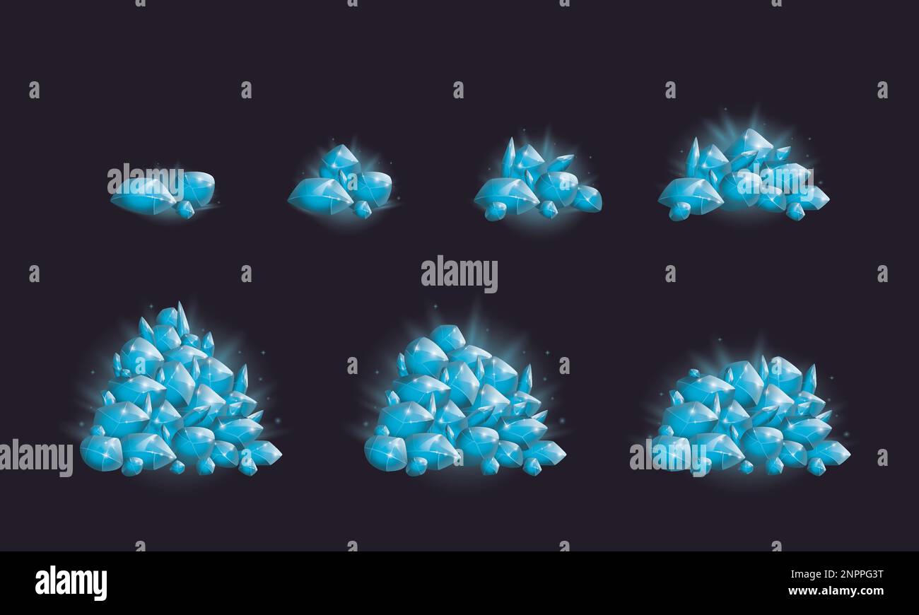 Crystal gems collection, Cartoon Magic gemstones and Natural minerals ...