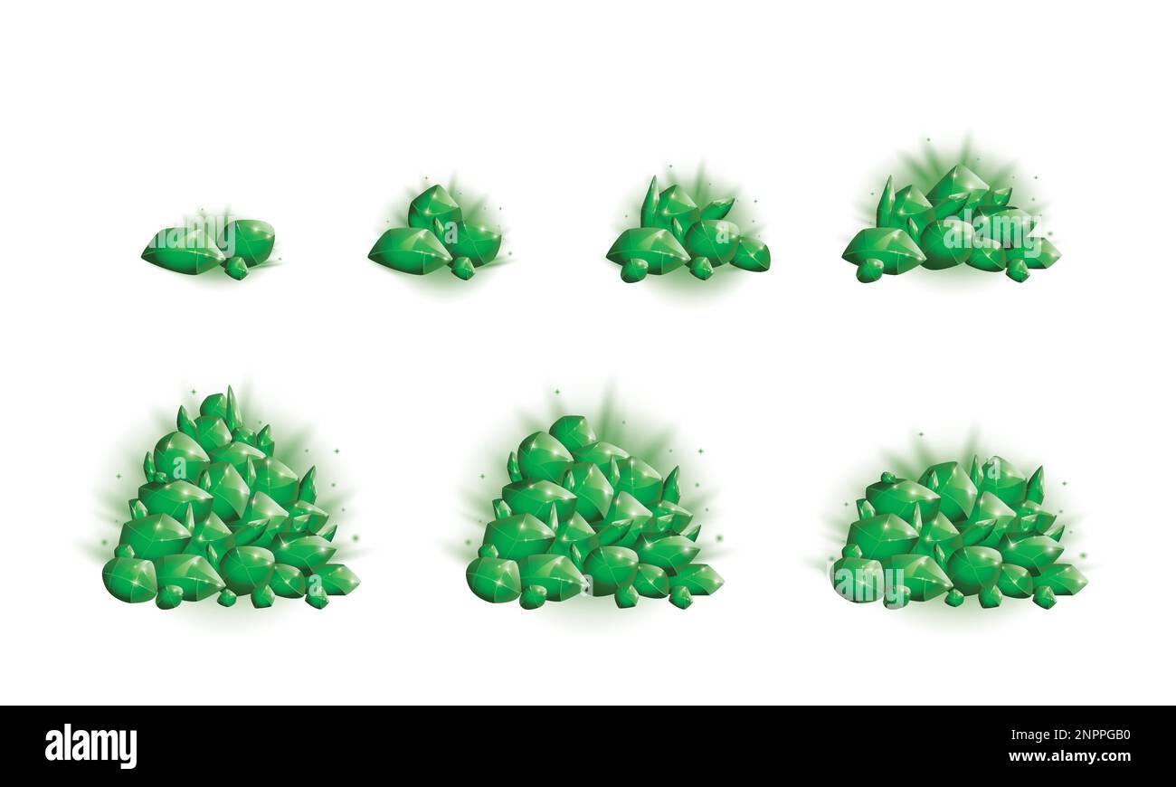 Crystal gems collection, Cartoon Magic gemstones and Natural minerals ...